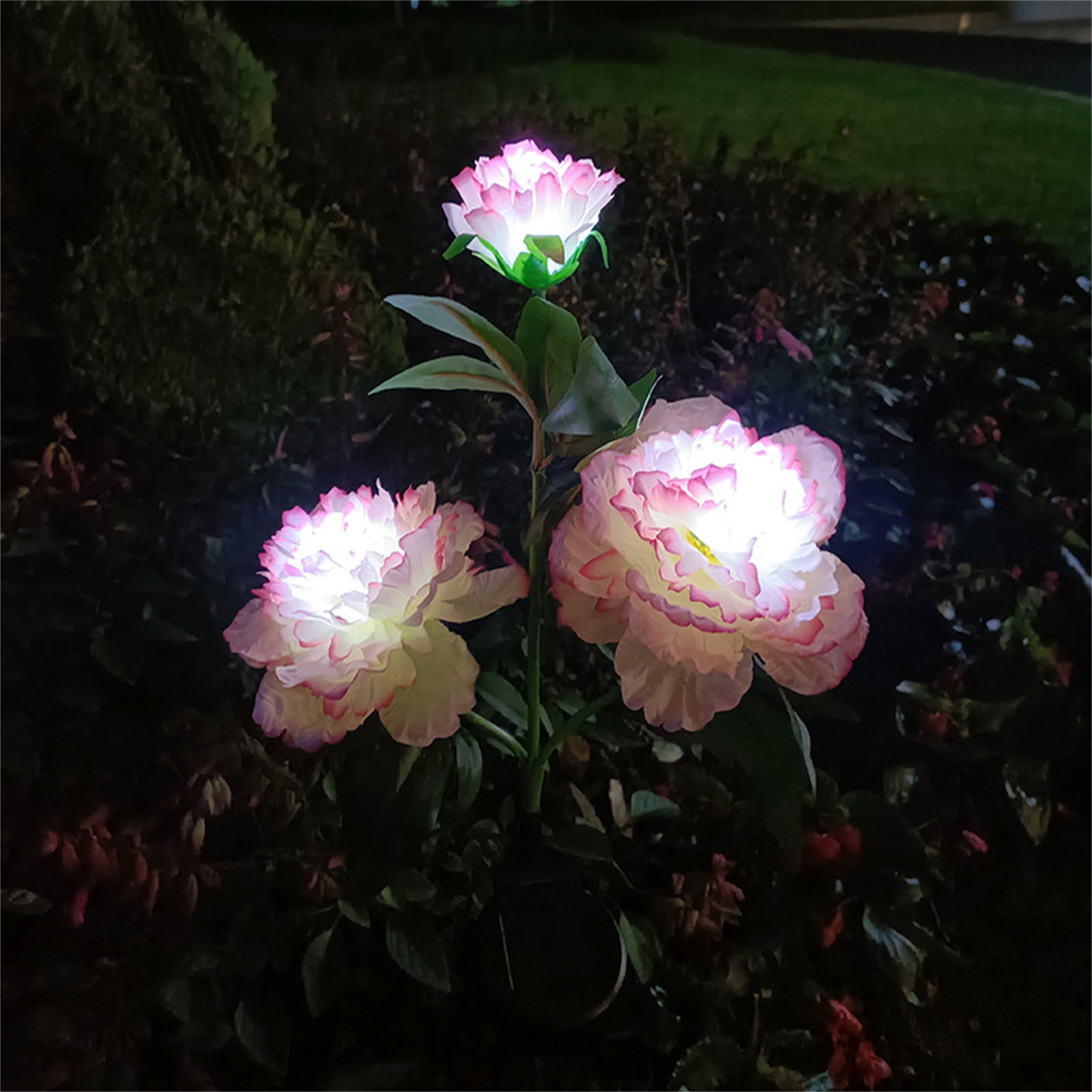 YgkuHd Solar Peony Simulation Flower Lights LED Garden Decorative ...
