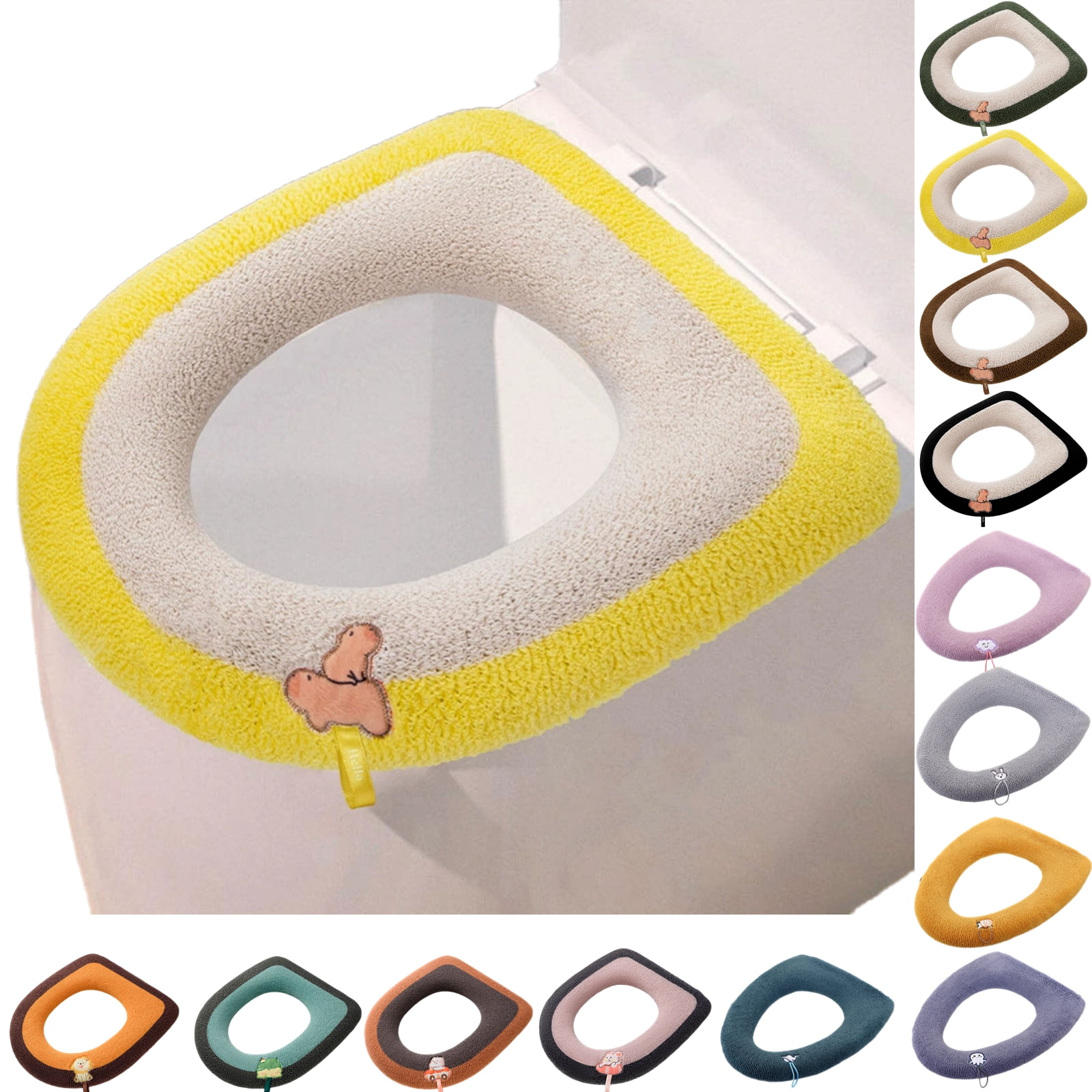 YgkuHd Toilet Seat Cover Pads, Plush Thickened Cartoon Toilet Seat ...