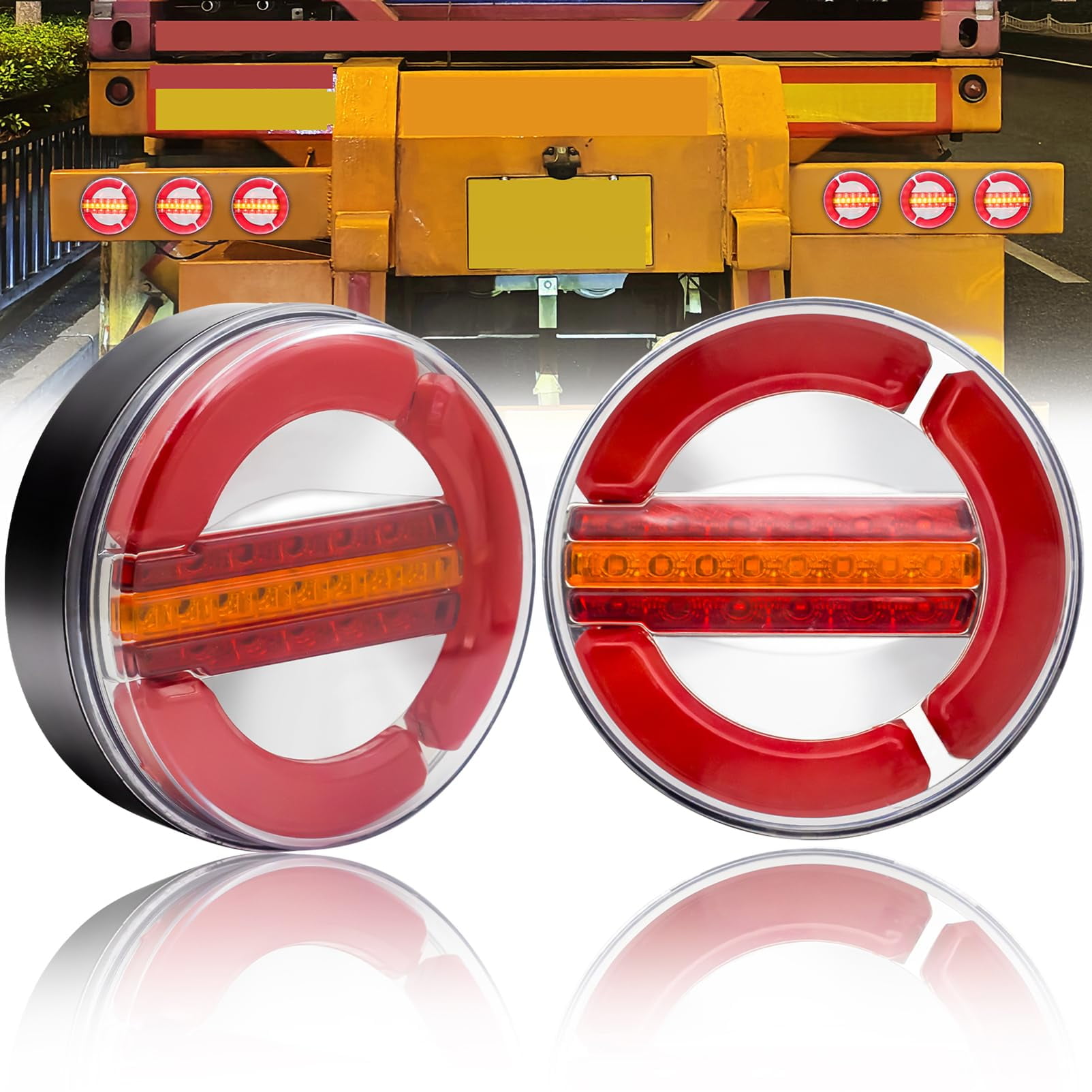 Ygmylandbb LED round trailer SSF20 tail lights, 5.6 Inches brake tail ...