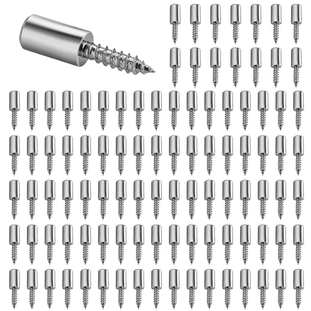 Yguping 100Pcs Cabinet Glass Partition Nail with DustProof Rubber ...