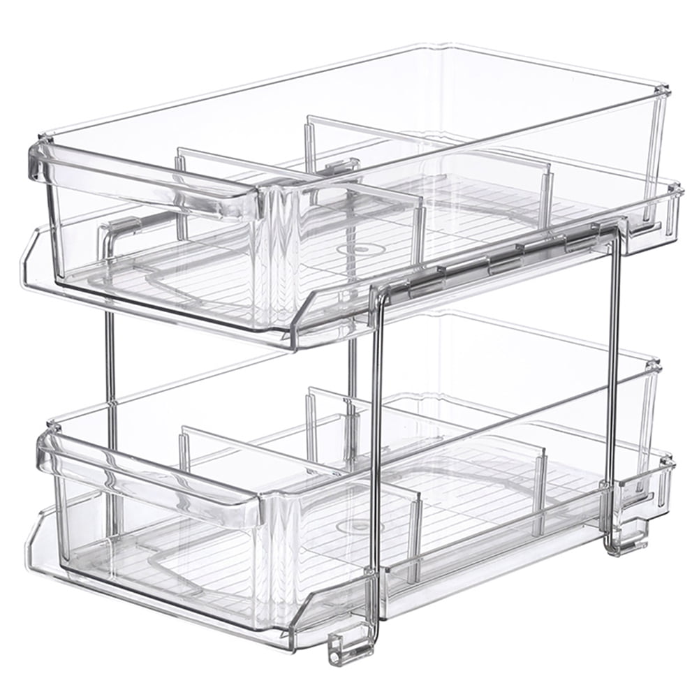 Yguping 2 Sliding Storage Drawers/Baskets Clear Acrylic Stackable ...