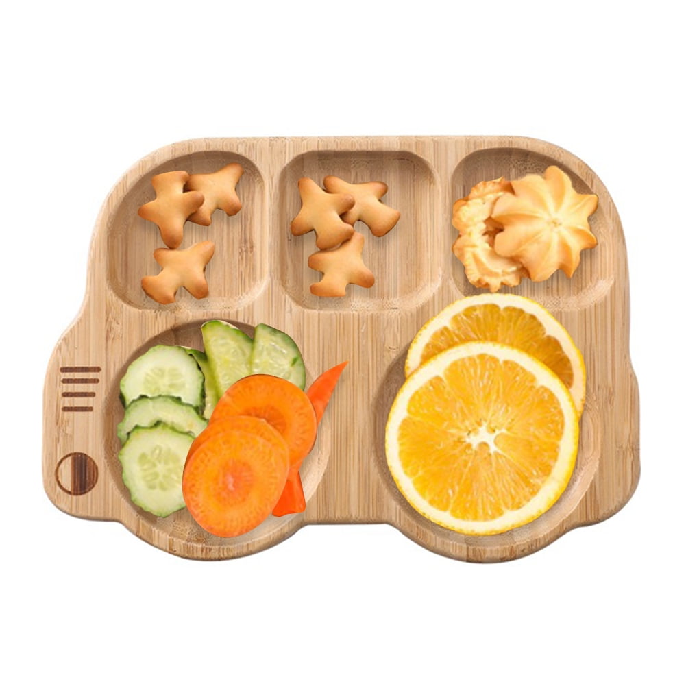 Yguping 2025 Upgrade Creative Bamboo Plates Reusable, Car Shape Food ...