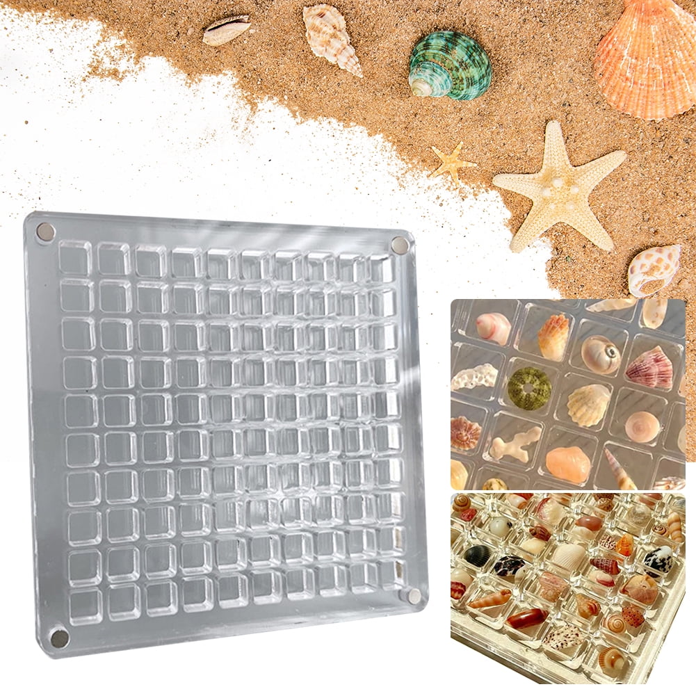 Yguping Acrylic Magnetic Rock Display Case Clear 36/64/100 Grids Small ...