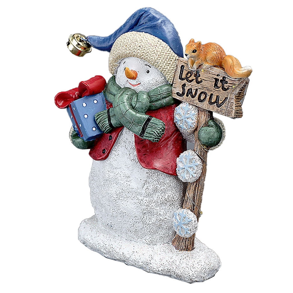 Yguping Christmas LED Illuminated Snowman Miniature Battery Operated ...