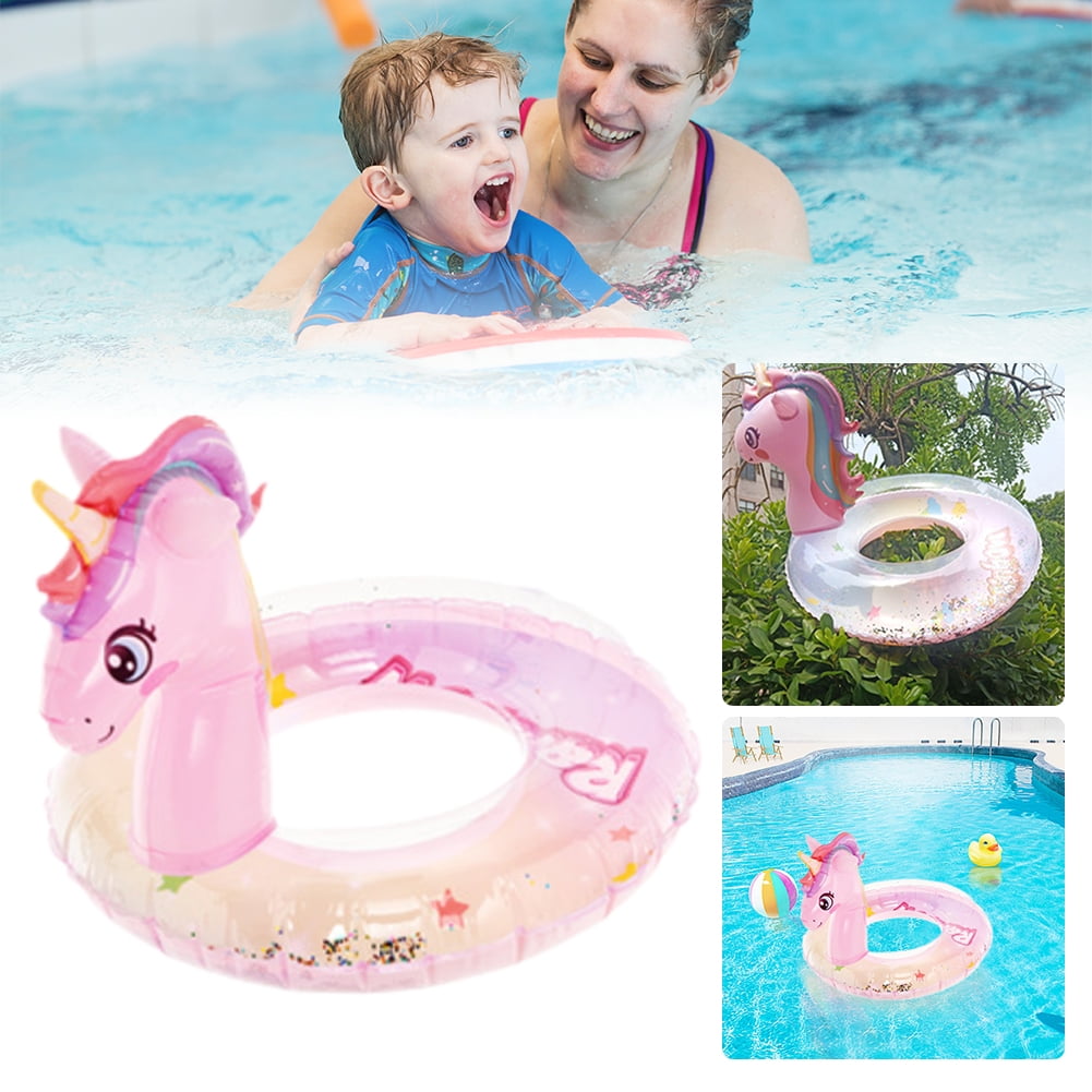 Yguping Cute Unicorn Inflatable Pool Float with Glitter Pool Floaties ...