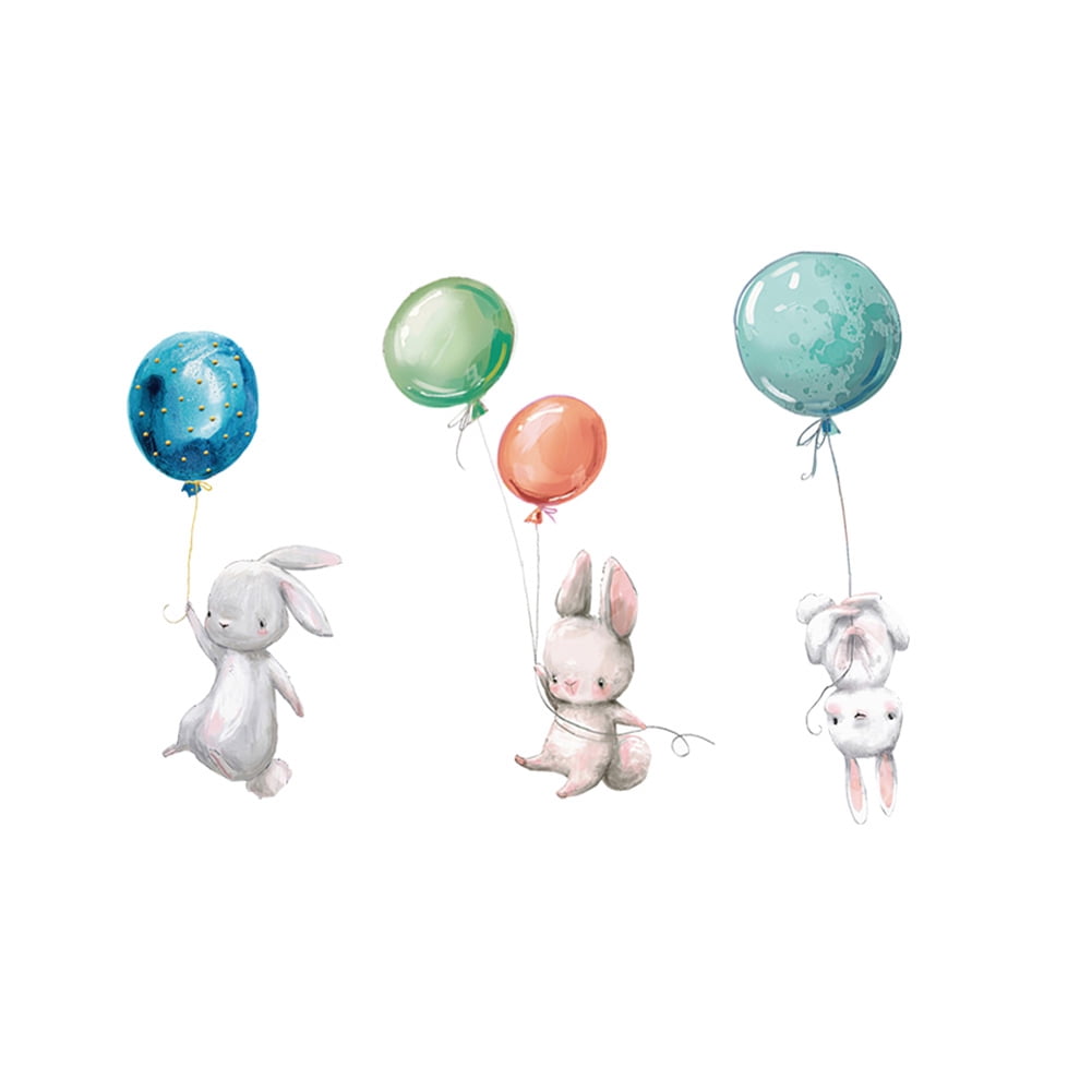Yguping DIY Bunny Wallpaper Easter Rabbits Balloon Wall Sticker Kids ...