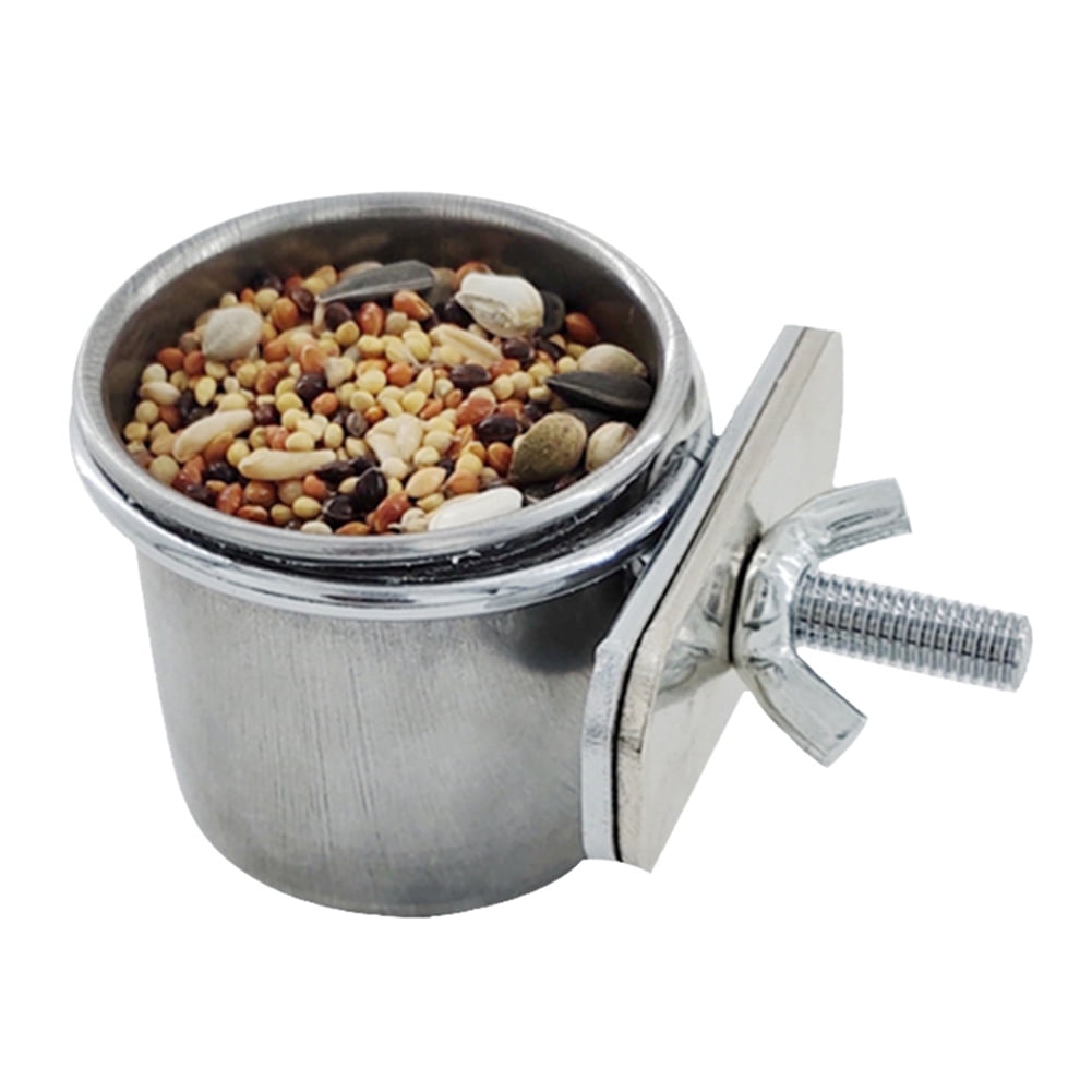 Yguping Hanging Cage Birds Dish Stainless Steel Food Box Anti Turnover ...