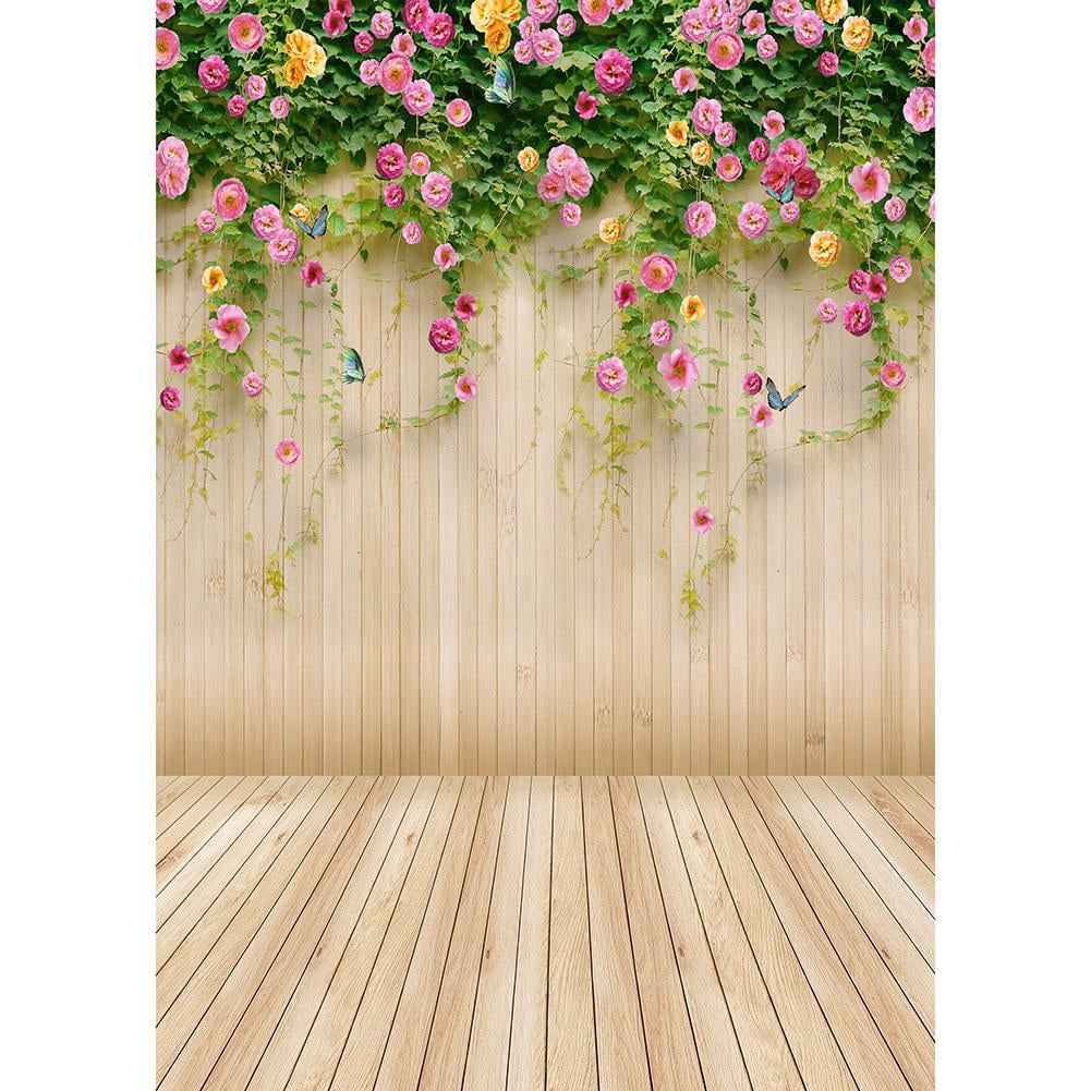 Yguping Portable Photography Backdrop Economic Planks Bright Flowers ...