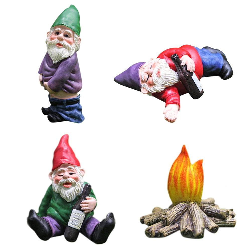 Yguping Resin Dwarf Figurines Courtyard Landscape Ornaments Fairy Mini ...