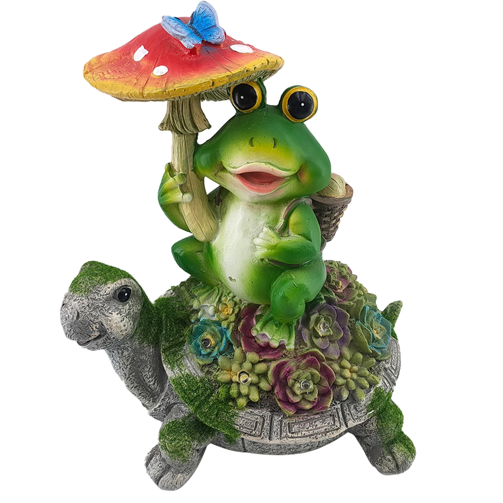 Yguping Resin Turtle Statue Solar Lamp Decorative Statue for Patio ...