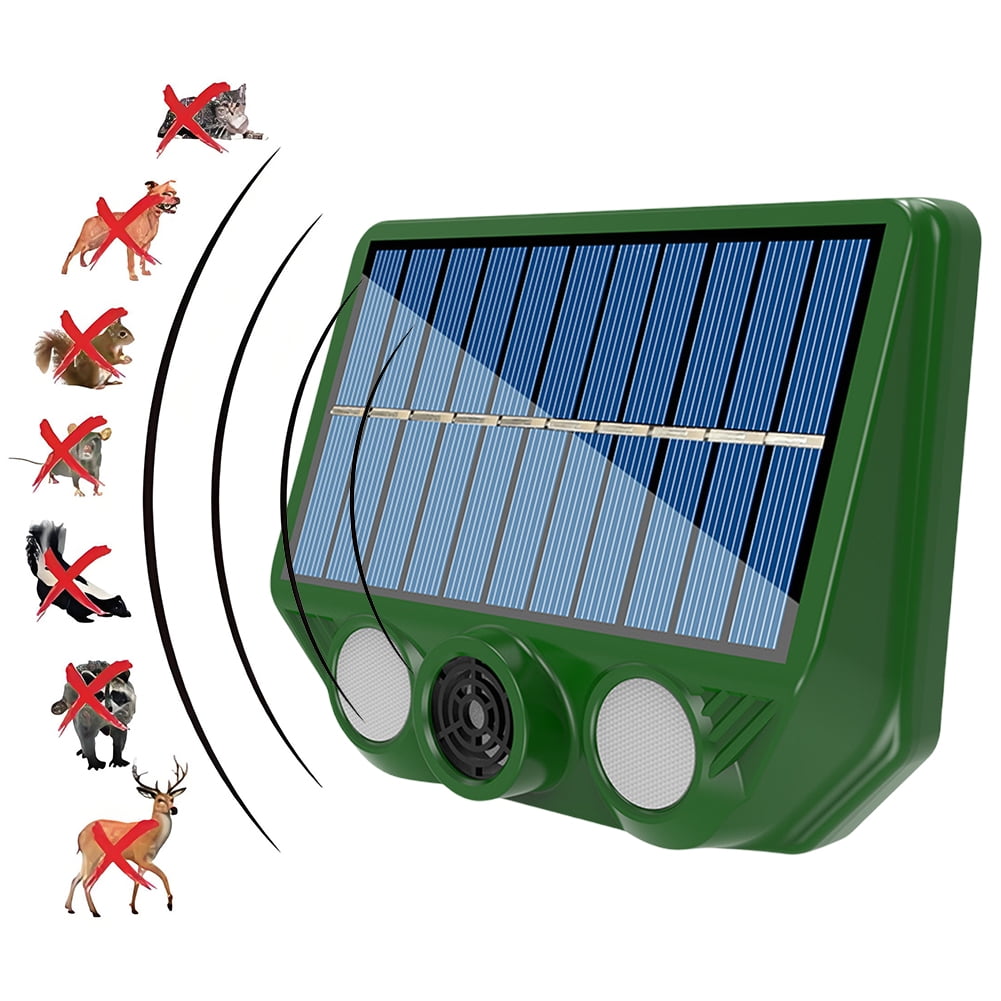 Yguping Solar Powered Ultrasonic Animal Repellent IP66 Waterproof Ultrasonic Animal Driver with ...
