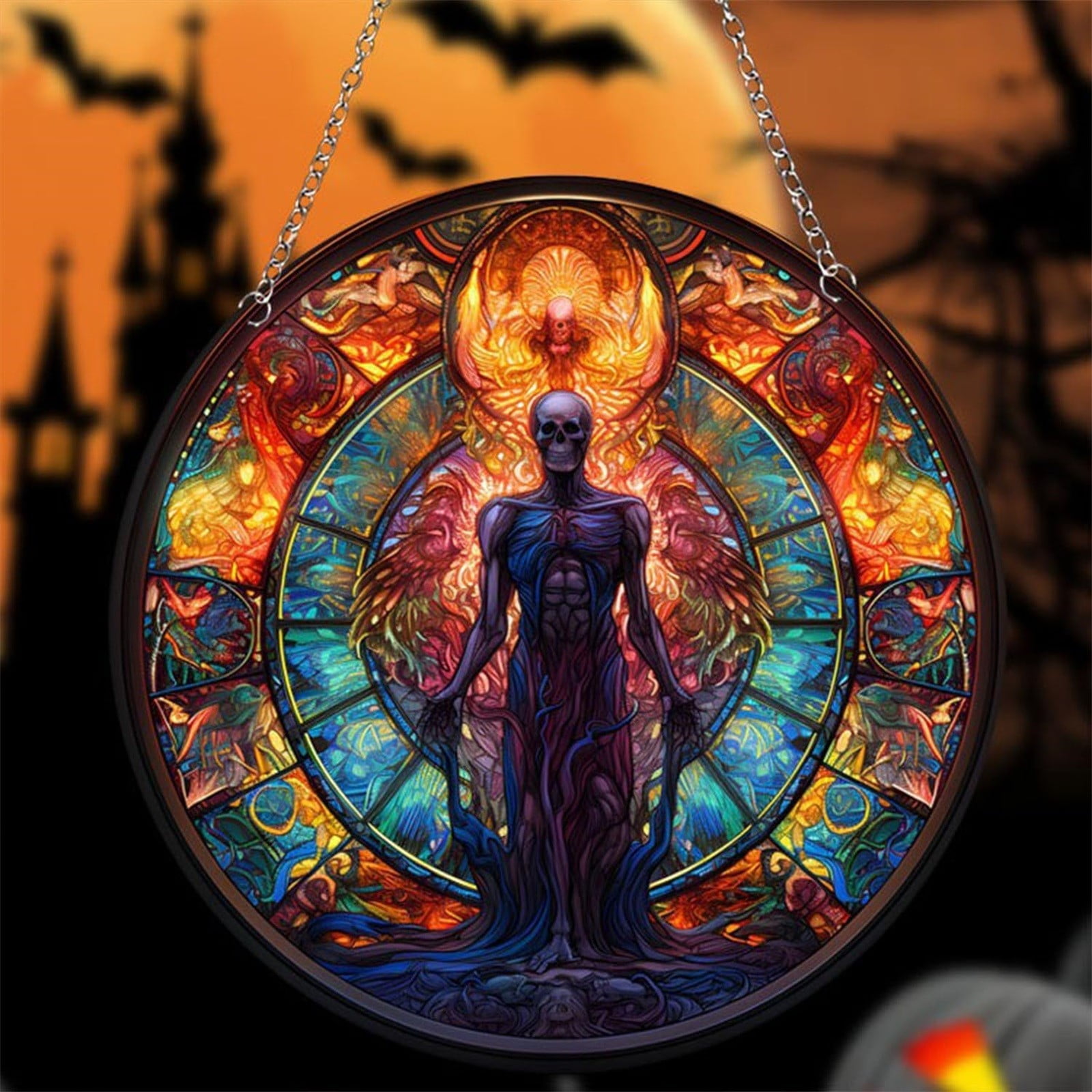 Ygxbm Beautiful Decor Household Pendant 1Pcs Stained Glass Window Hang ...