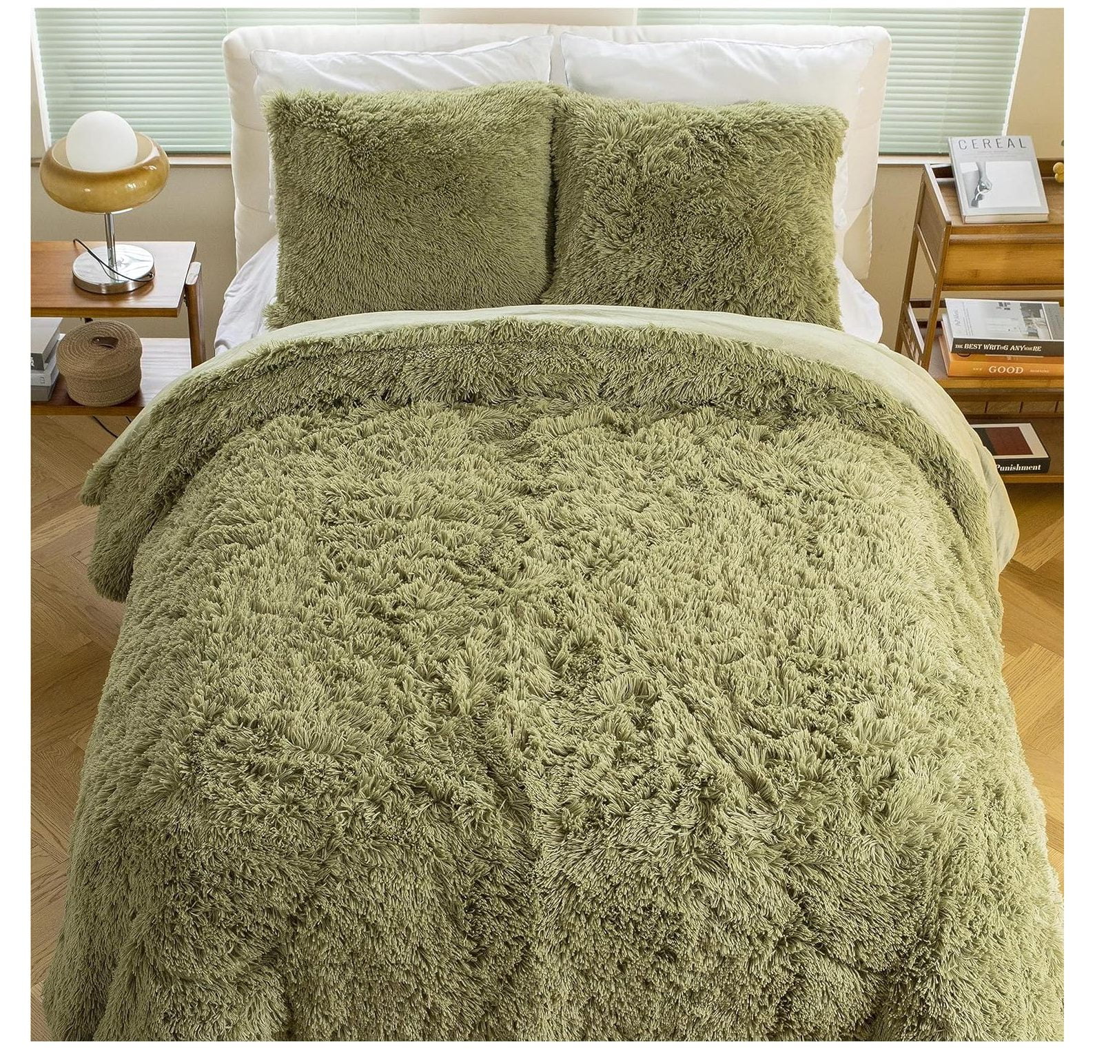 Yhbsmt Plush Fluffy Duvet Cover Set Luxury Ultra Soft Shaggy Bedding