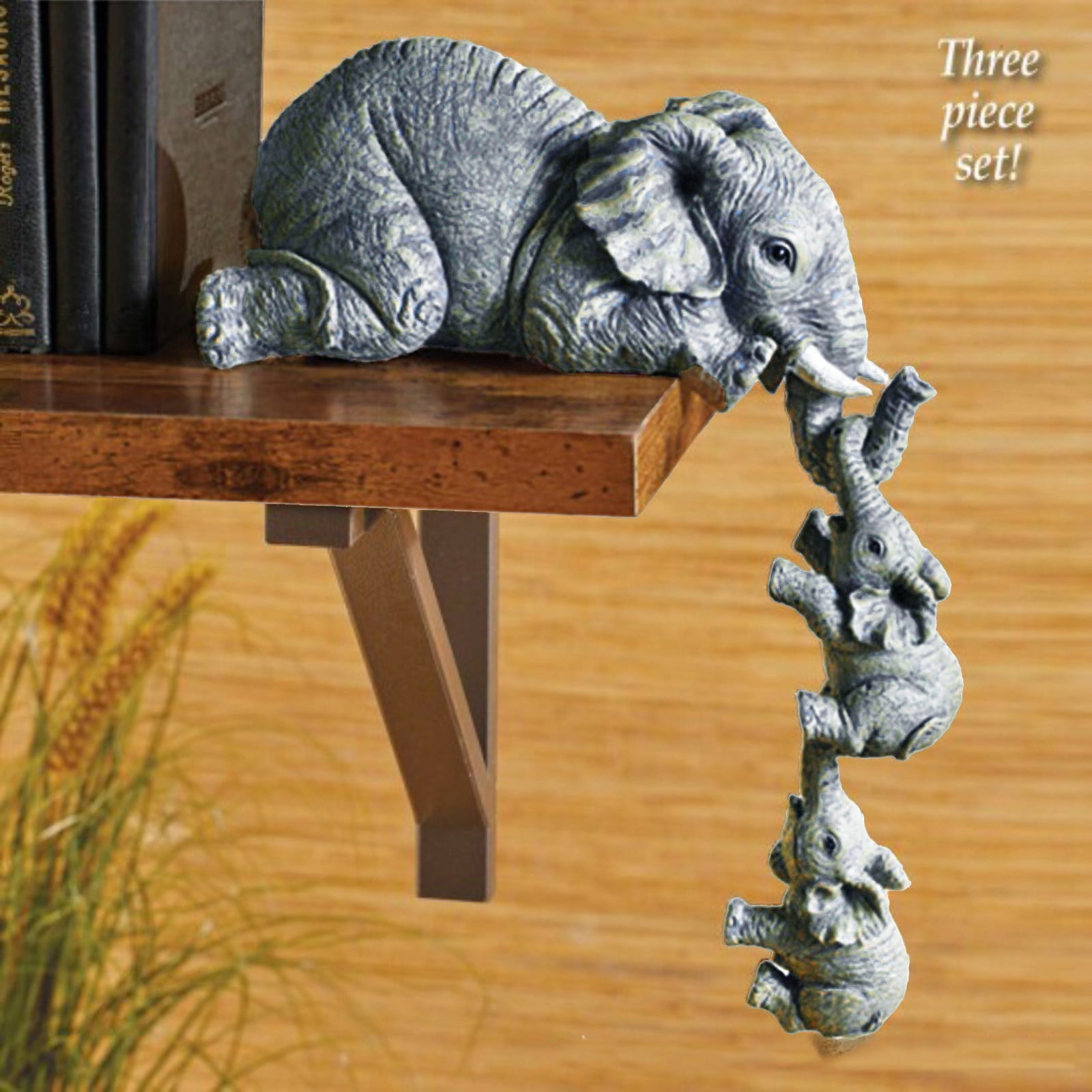 YhengbK 3Pcs Set Elephant Shelf Sitter, Mother Elephant Hanging Baby ...