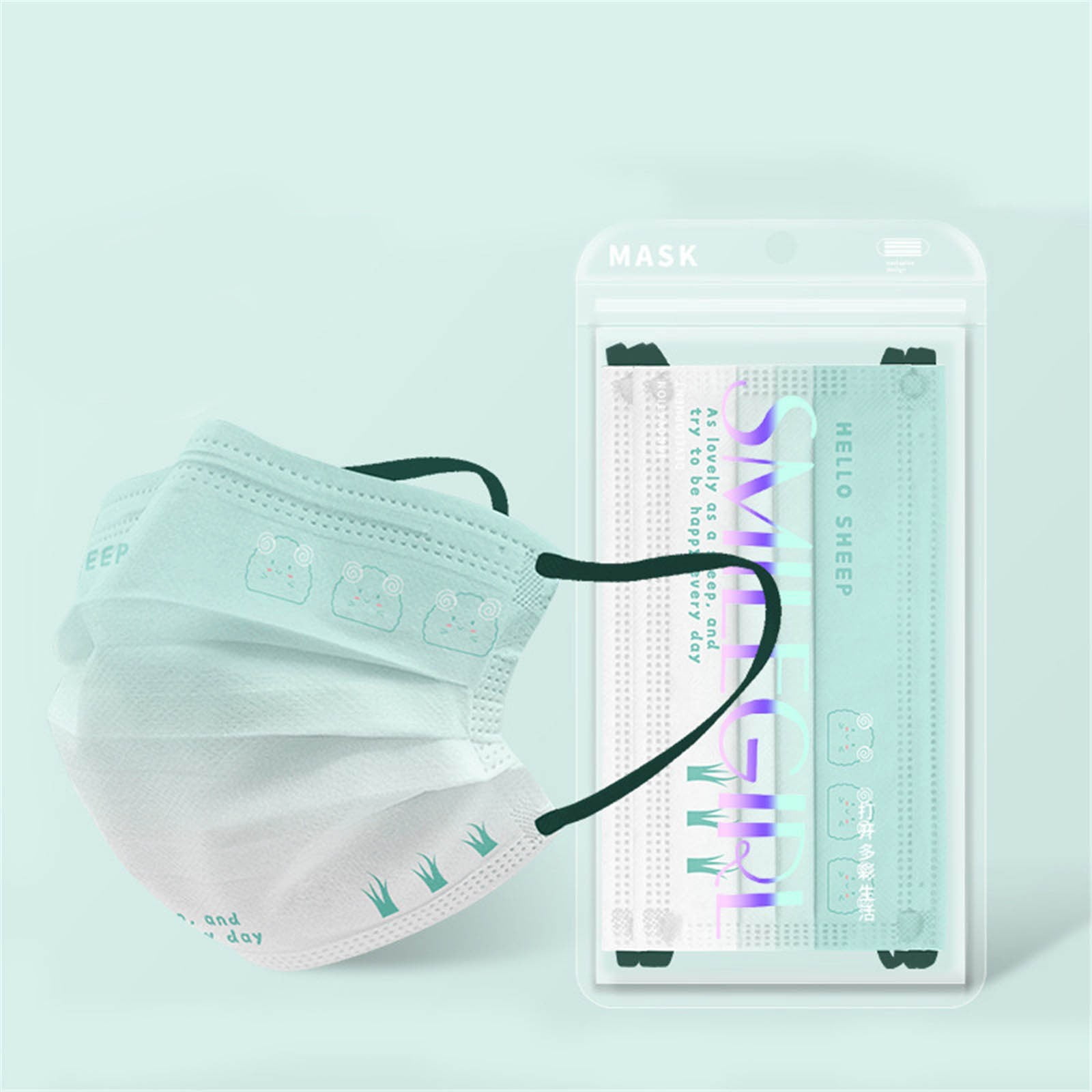 YhengbK Disposable Face Masks Wide Flat Earloop Individually wrapped ...