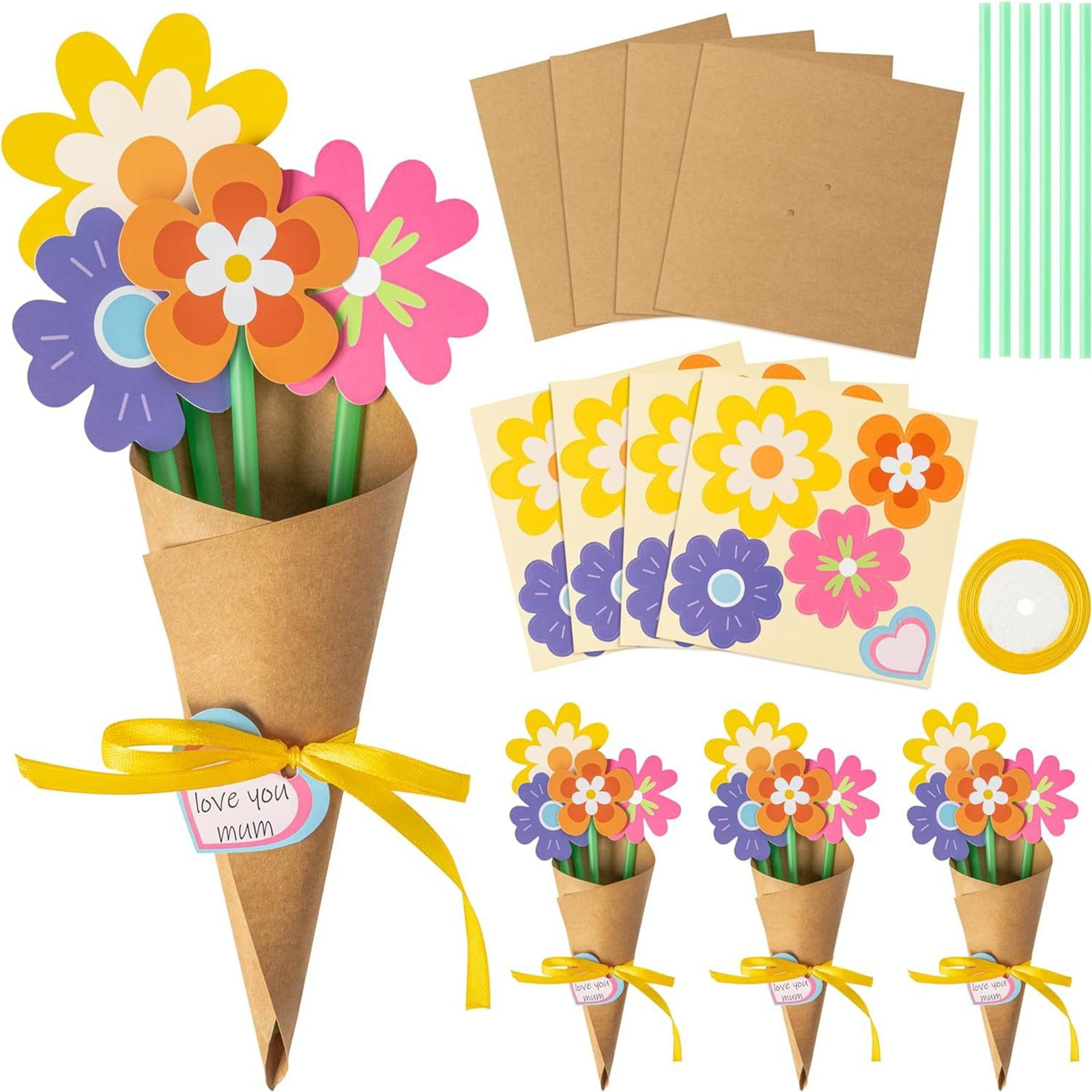 YhengbK Flower Bouquet Craft Kit - 72Pcs Teacher Appreciation Week ...