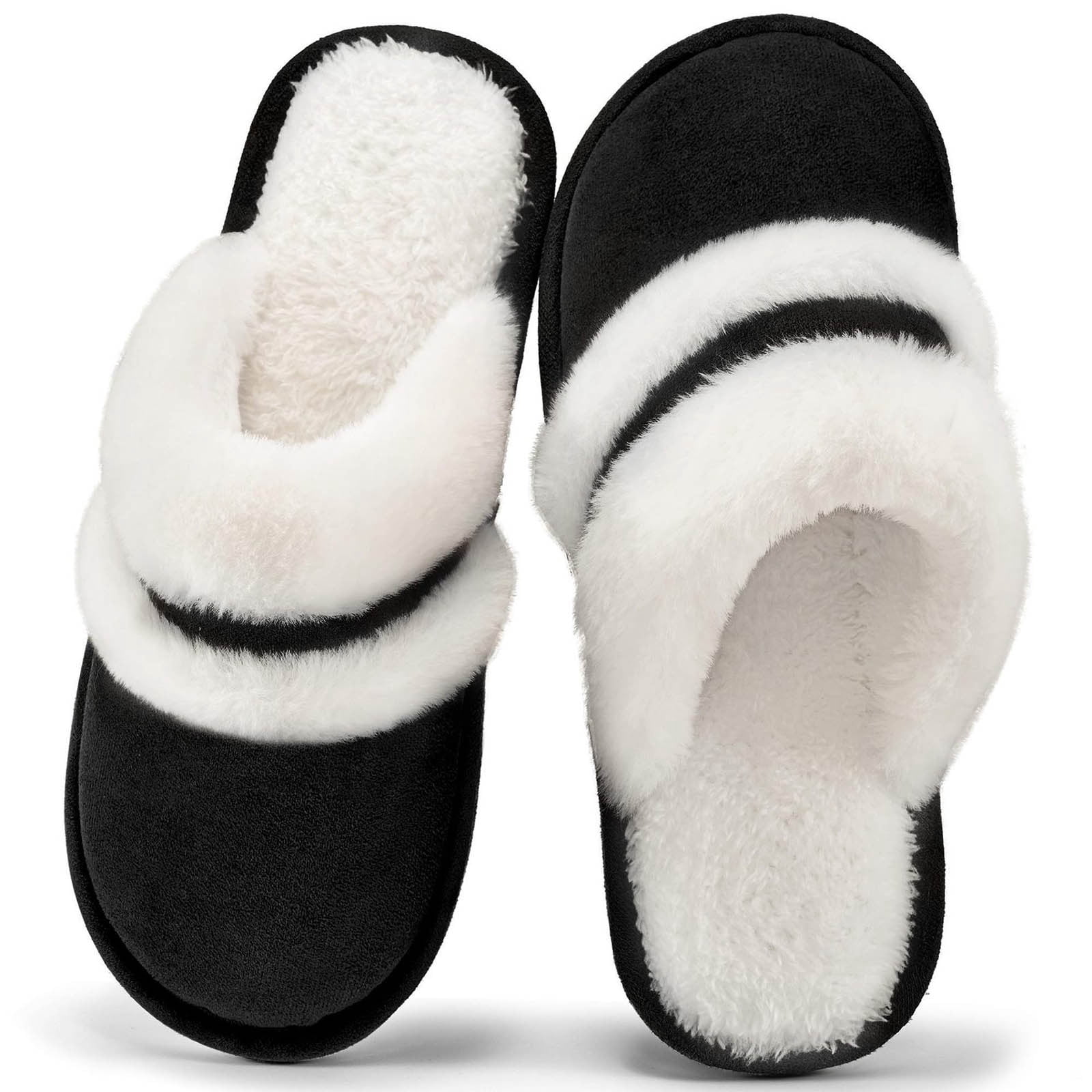 Yhkghxis Fuzzy Slippers Faux Fur Bedroom Slippers Graphic Cozy Slide ...