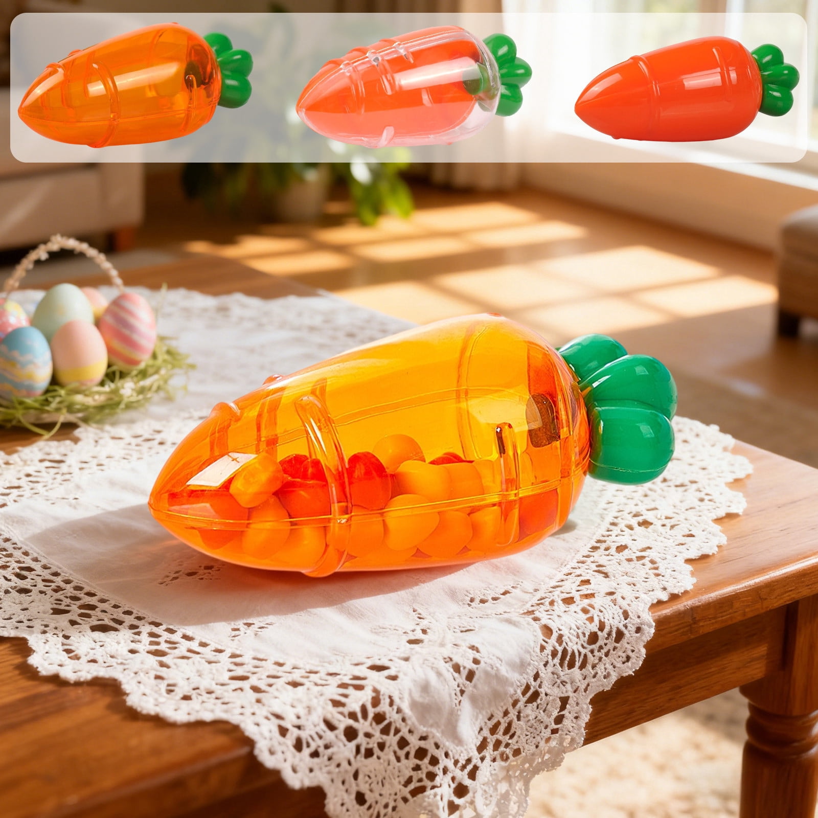 Yhmxh 10 Pcs Easter Carrot Containers Plastic Candy Chocolate Eggs ...