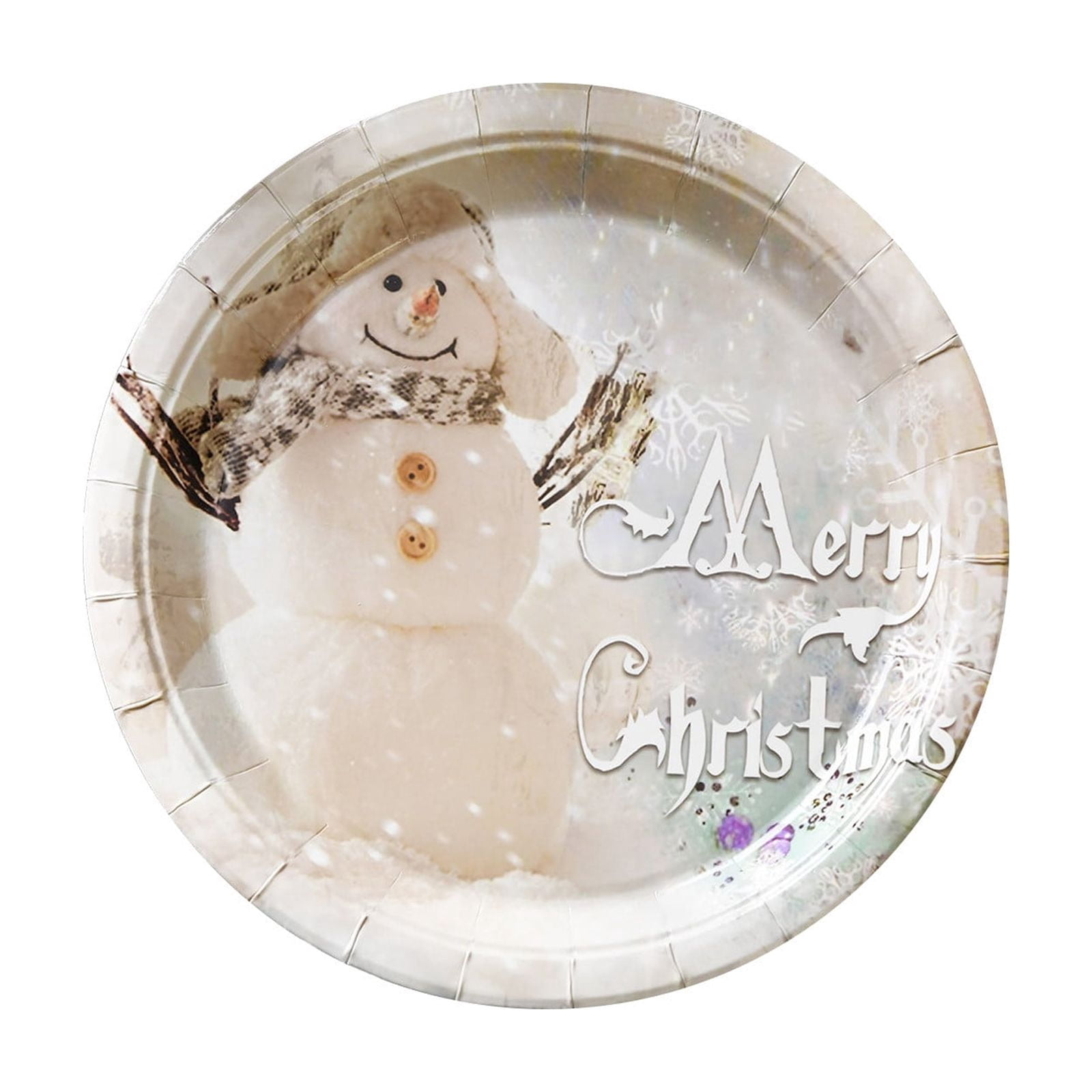 Yhmxh 10Pcs Christmas Paper Plates, 9" Xmas Plates Disposable Large ...