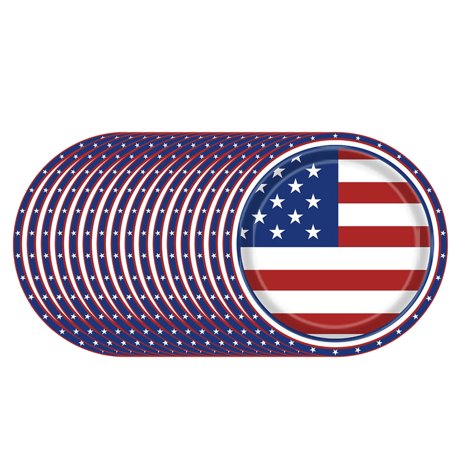 Yhmxh 16 PCS 4th of July Paper Plates, American Flag Patriotic 9 inch ...