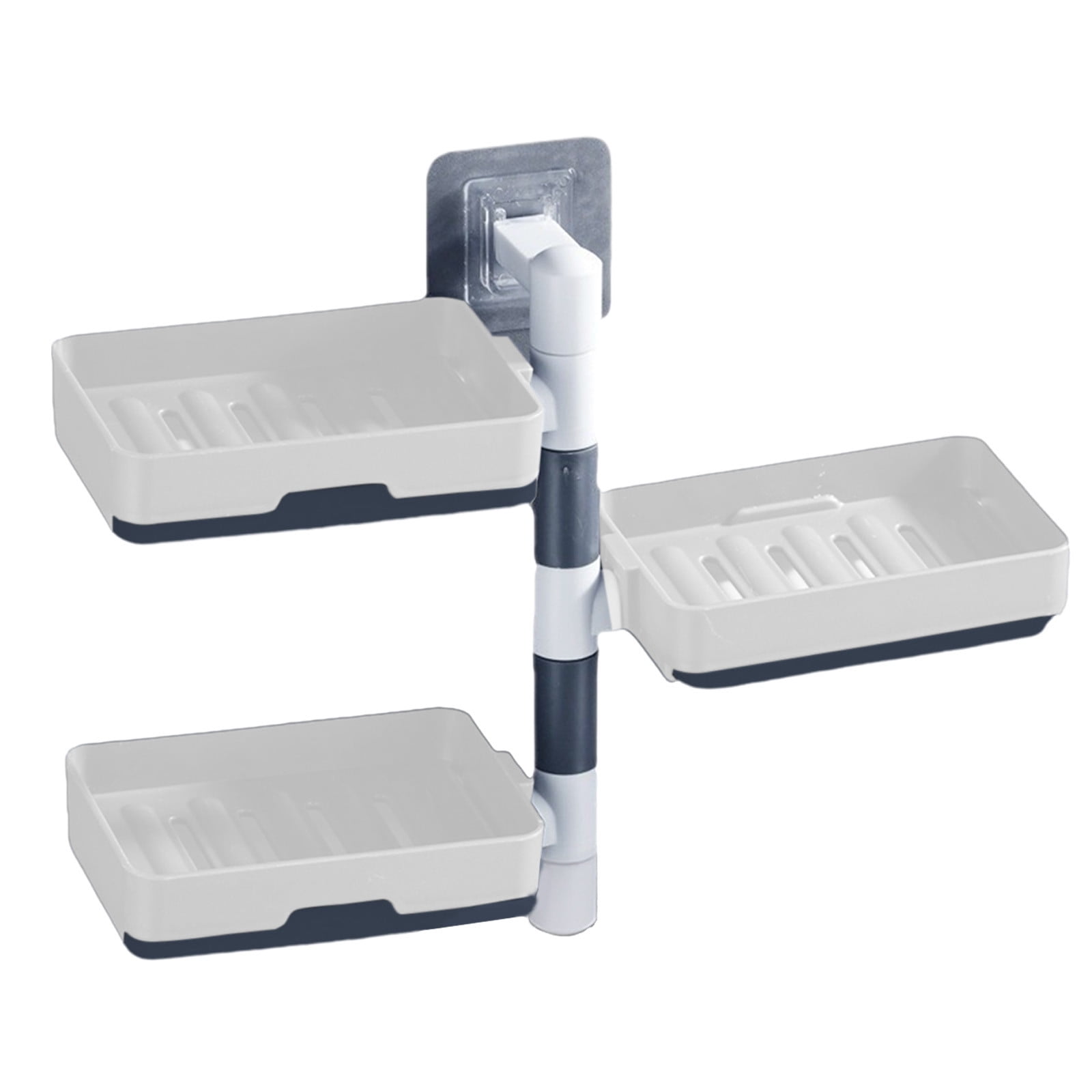 Yhmxh Soap Holder Three Layer Wall Mounted NO-Drilling Rotatable Self ...