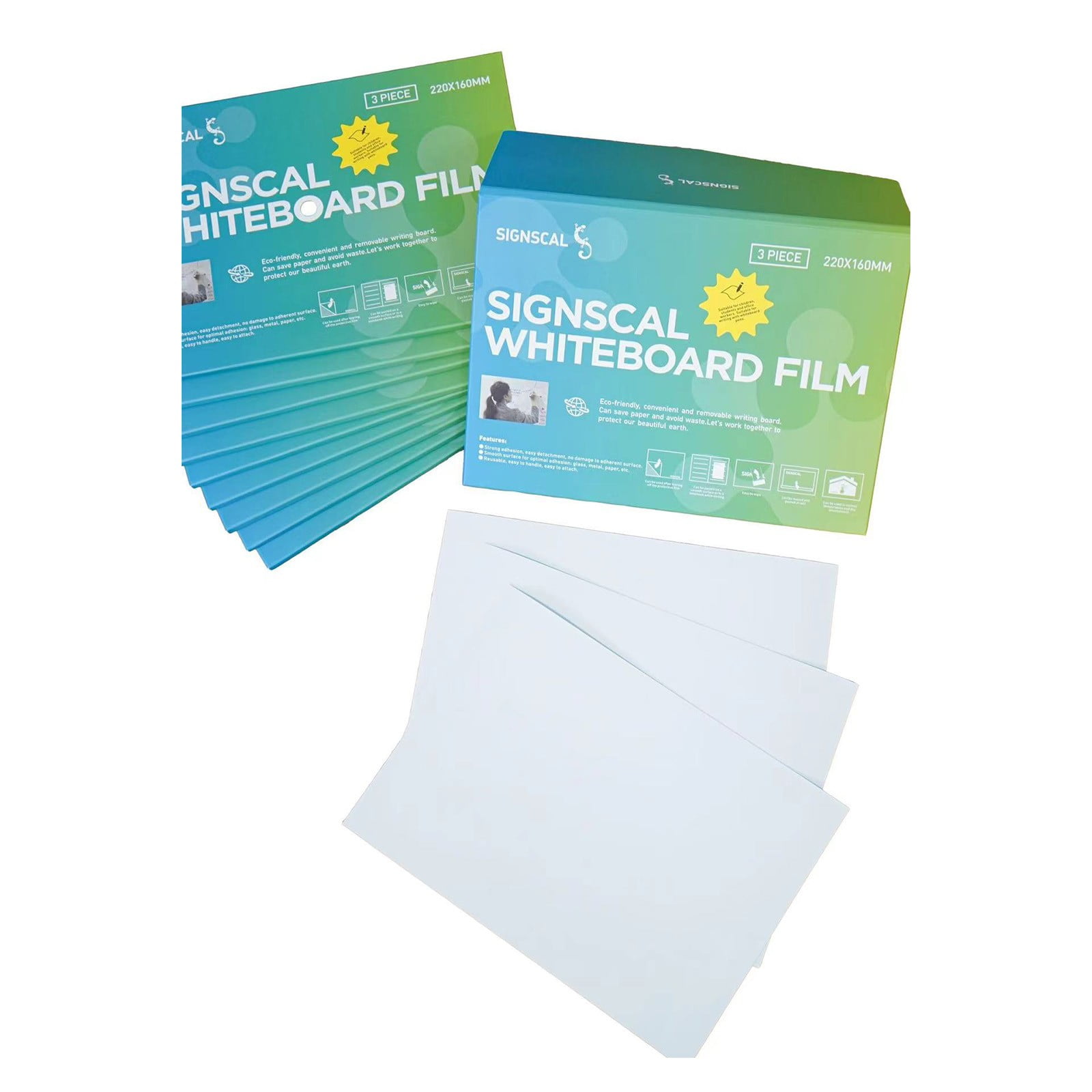 Yhmxh 3Pcs Magnetic Dry Erase Whiteboard Paper, 8.7*6.3" Self Adhesive ...