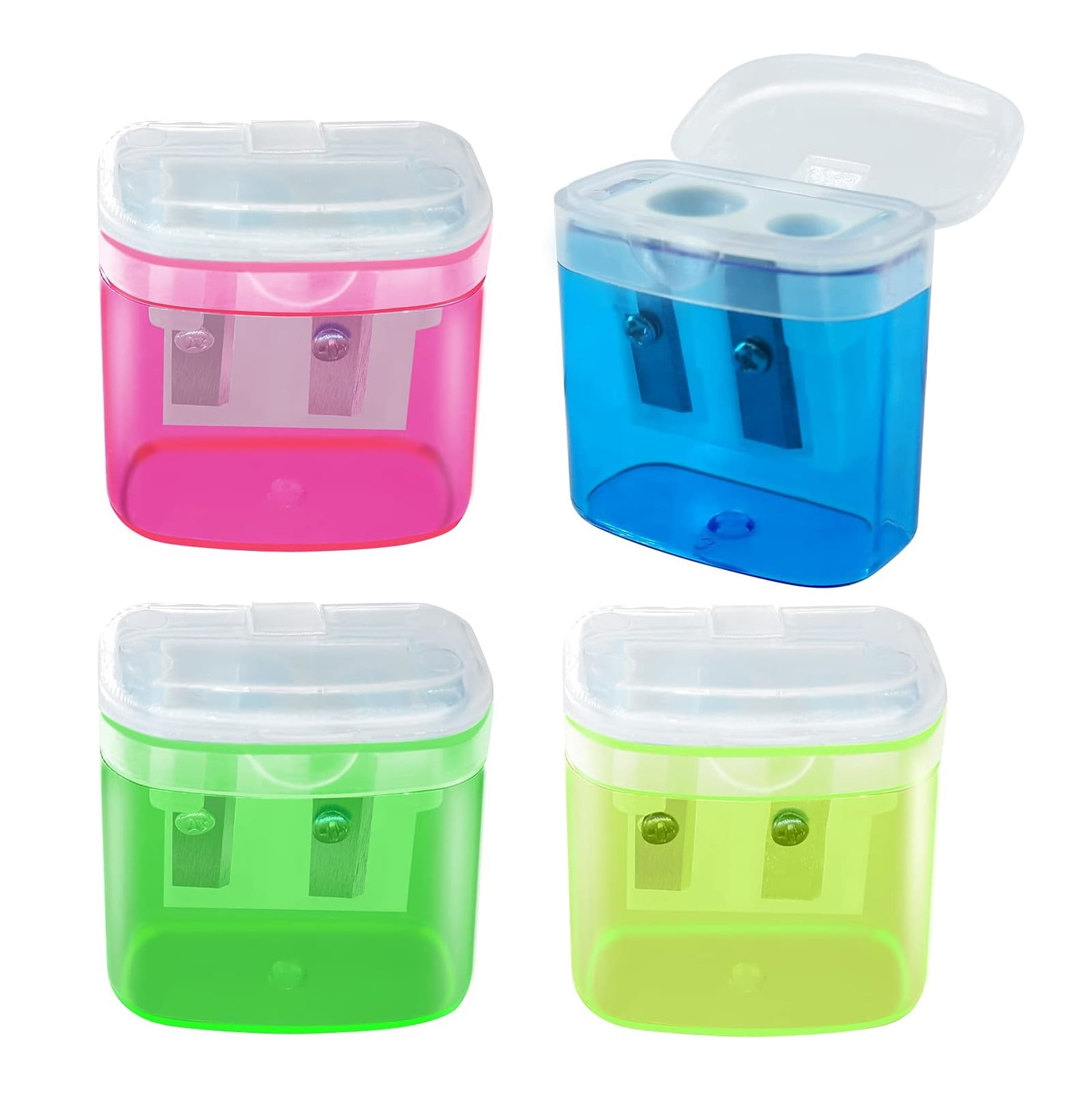 Yhmxh 4PCS Pencil Sharpeners, Dual Hole Handheld Pencil Sharpener with ...