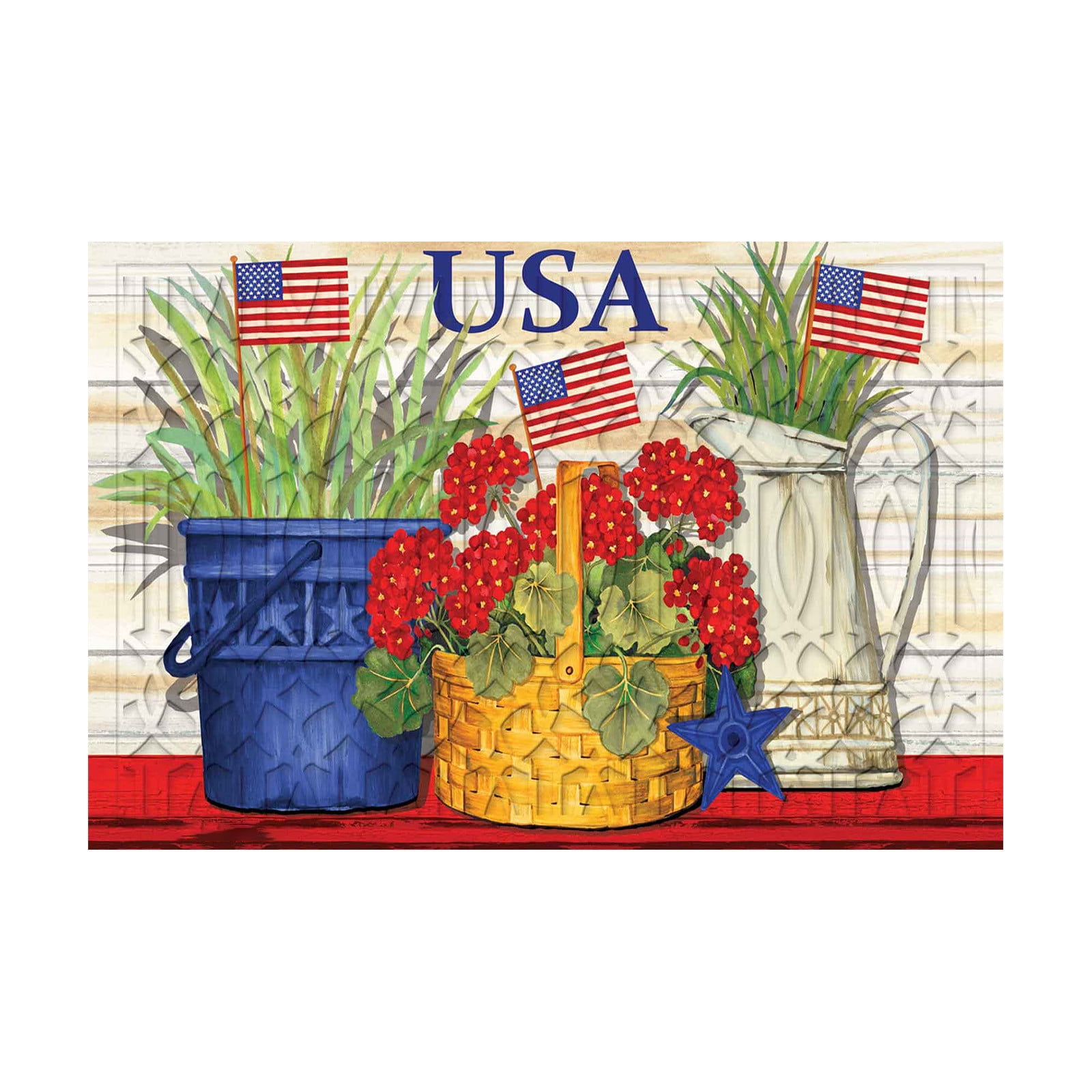 Yhmxh 4th Of July Patriotic Welcome Doormat Retro American Flags Door ...