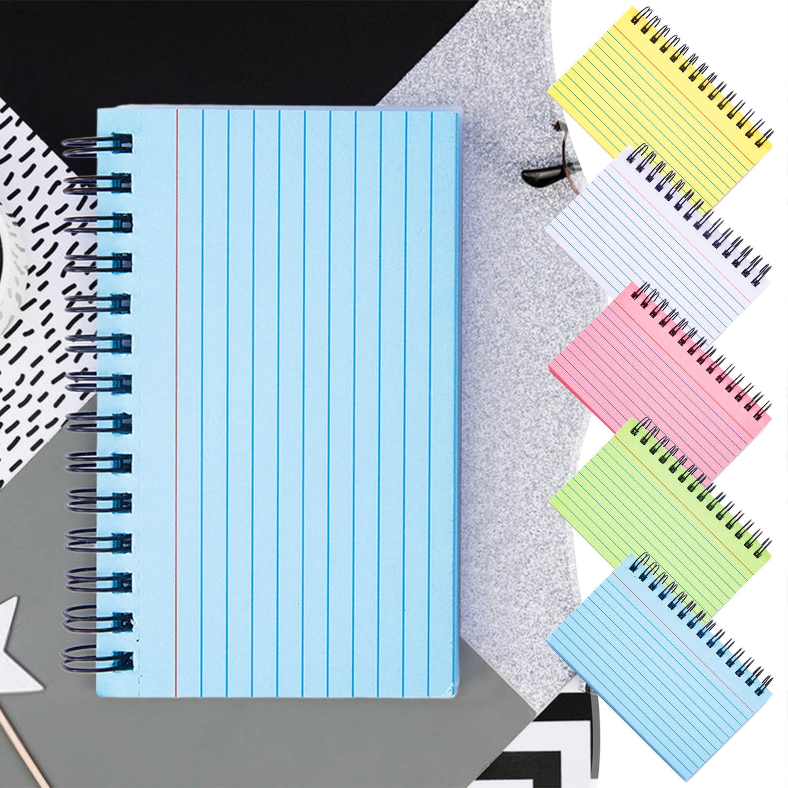 Yhmxh 50 Sheets Flash Cards 3x5 Inches Spiral Bound Index Cards Colored ...