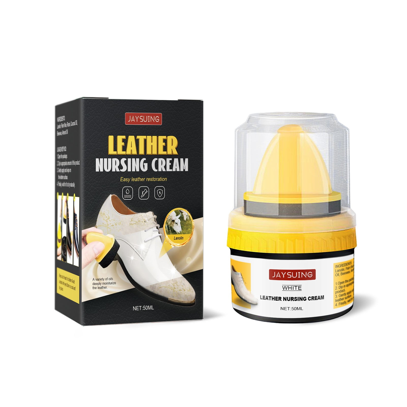Yhmxh 50ML Shoe Cream Professional Shoe Polish for Leather Boots, Horse ...