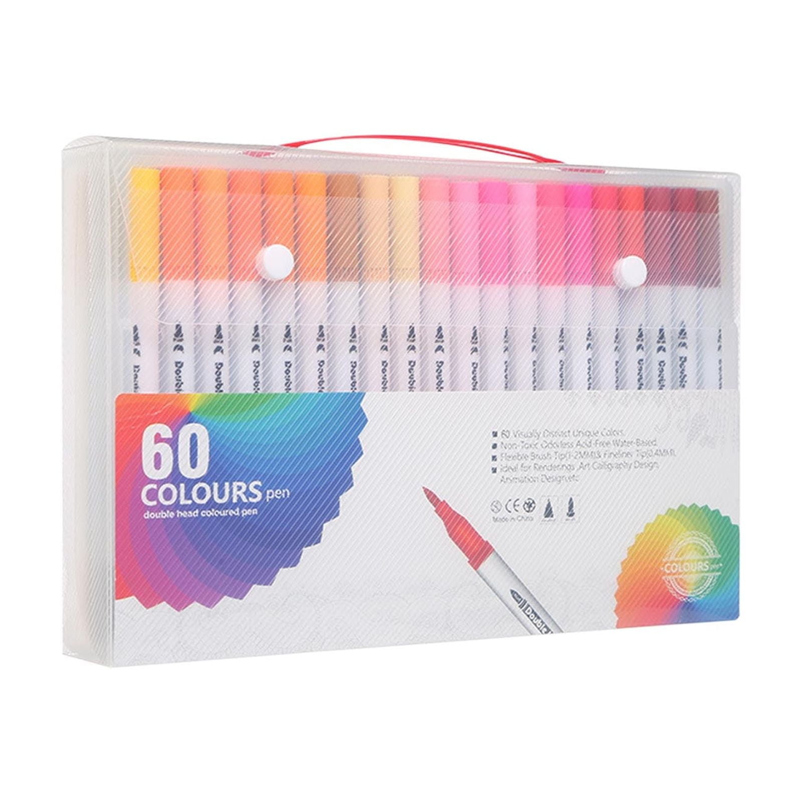 Yhmxh 60 Colors Double Line Outline Art Markers Pens, Dual Tip with ...