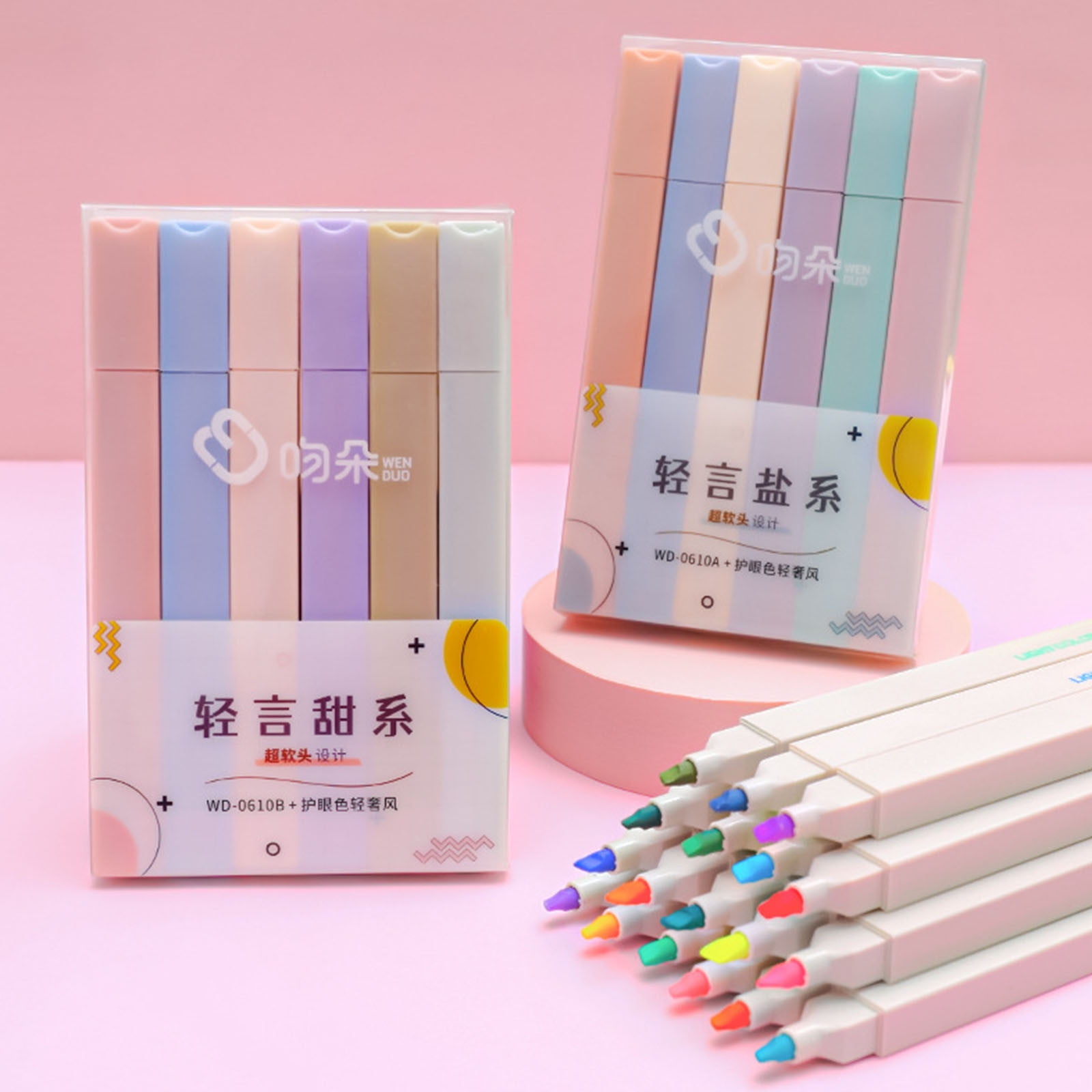 Yhmxh 6PCS Cute Highlighters, Assorted Pastel Colors, Chisel Tip for ...