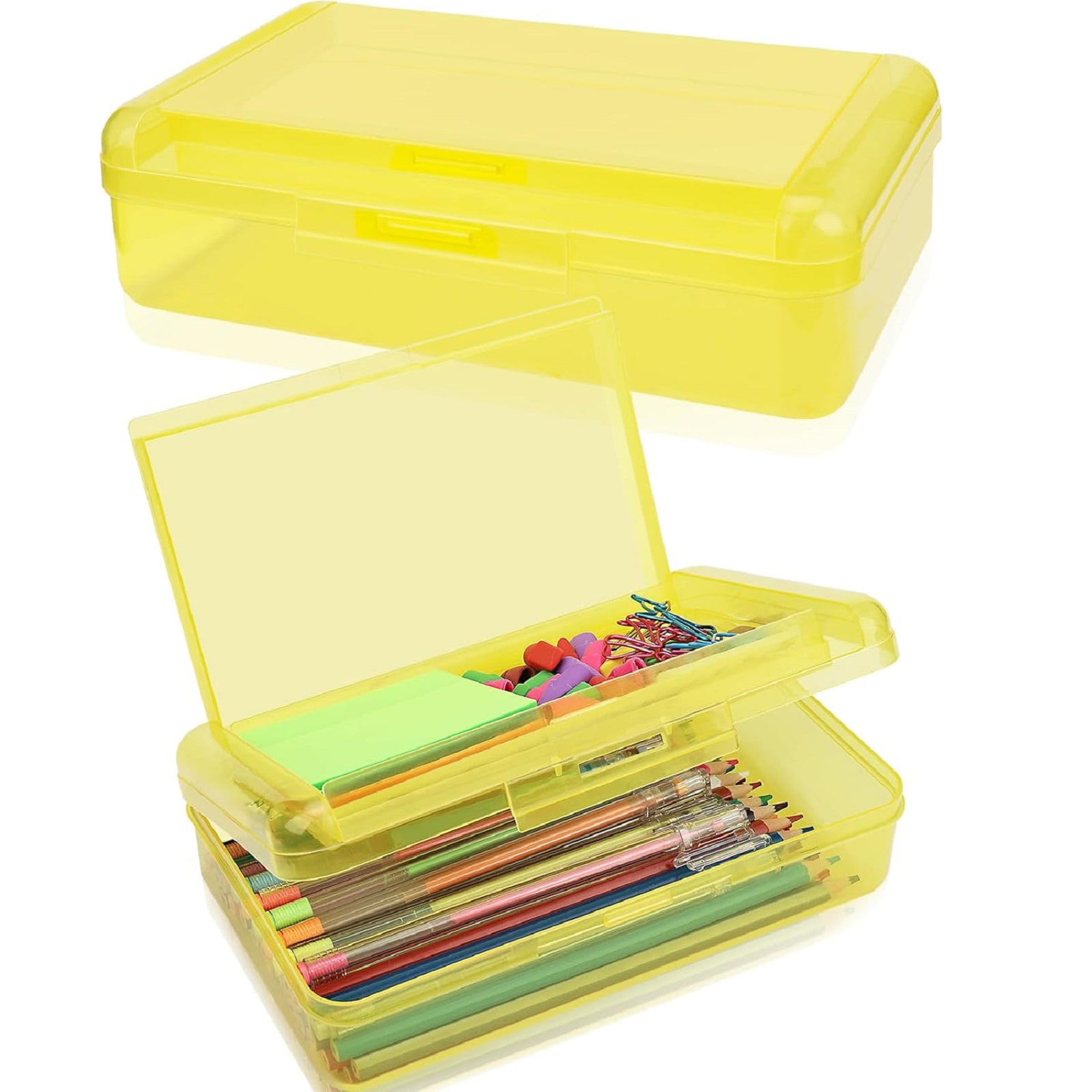 Yhmxh C Pencil Box, Double Layer Large Capacity Pencil Box, Hard Pen ...