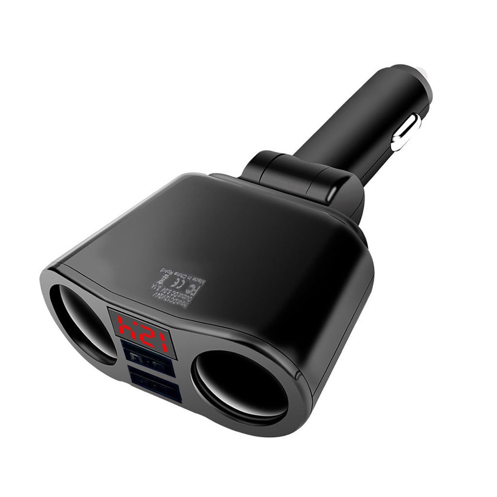 Yhmxh Car Cigarette Lighter Splitter, 2-Port USB Quick, 2-Socket ...
