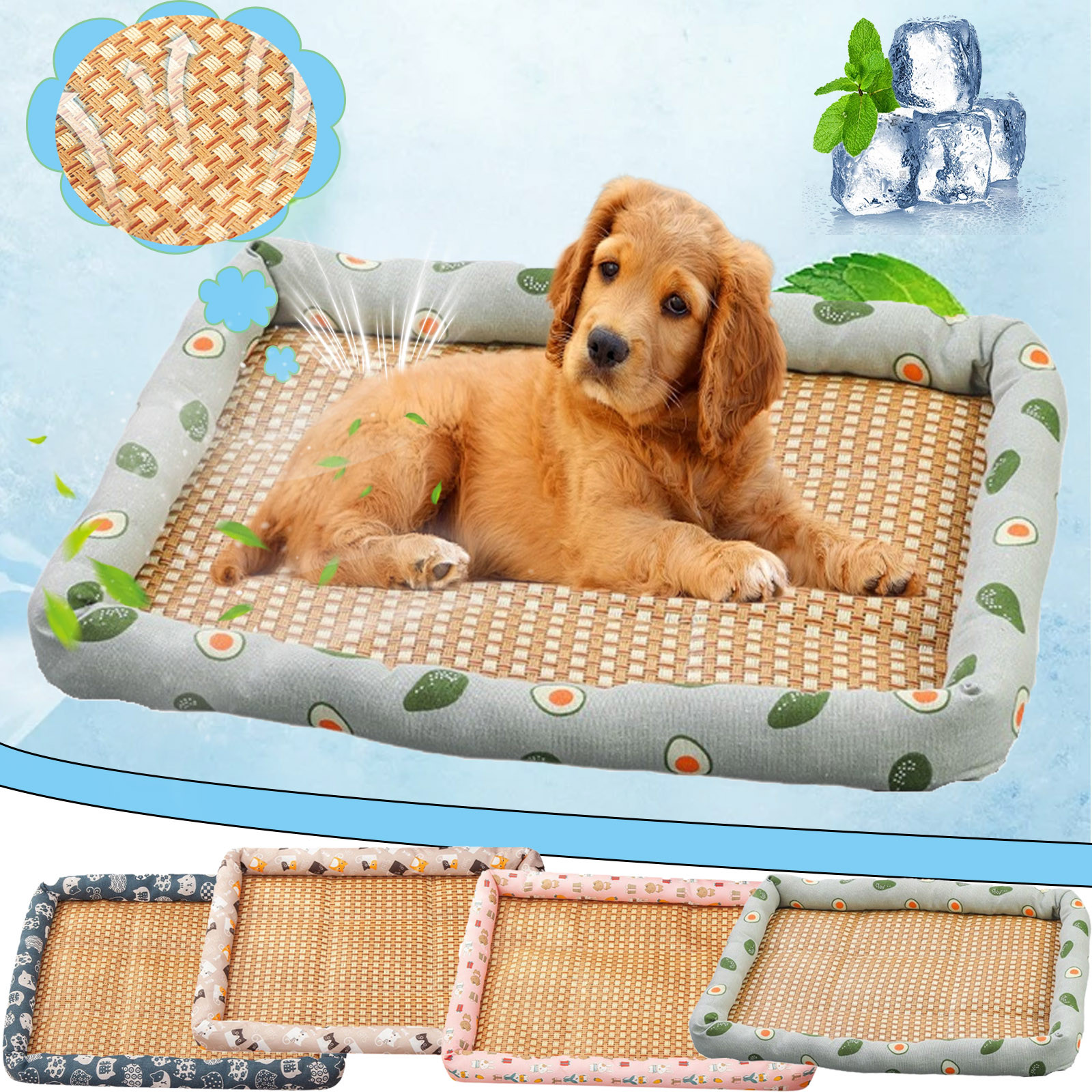 Yhmxh Cat Cooling Mat Self Cool Pad Seats, Non-Toxic Summer Bamboo ...