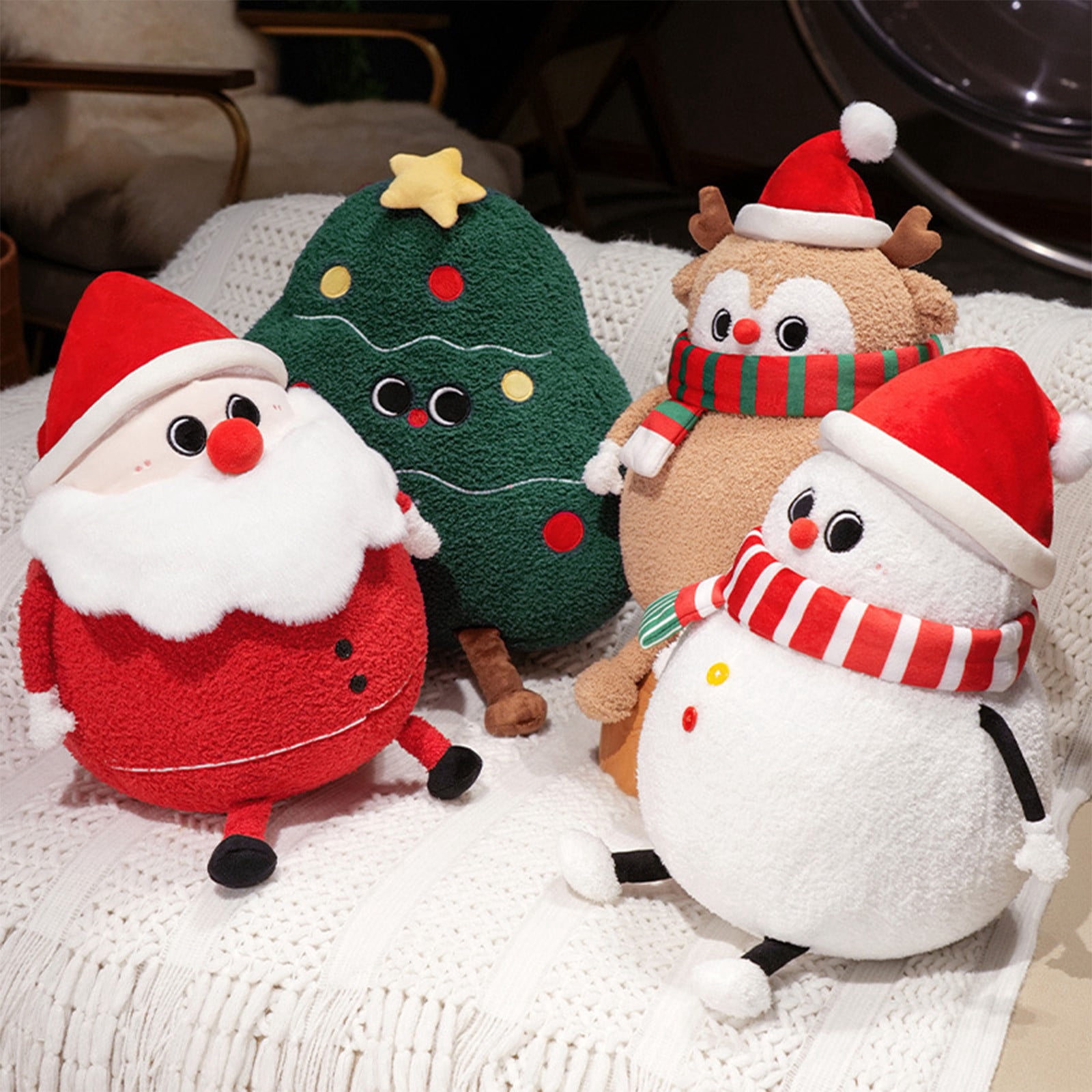 Yhmxh Christmas Plush Throw Pillow, Cute Christmas Tree Snowman ...