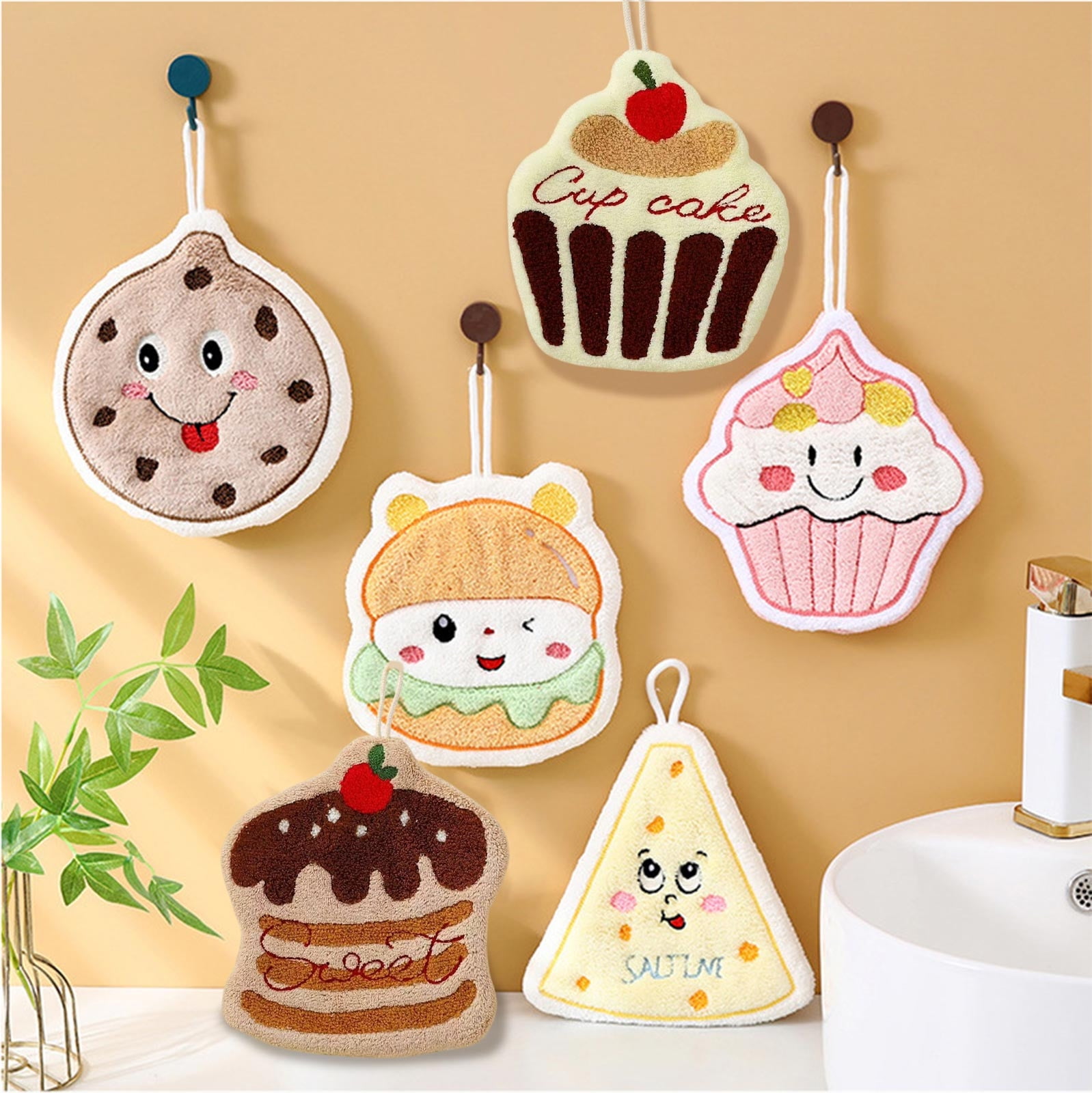 Yhmxh Cute Hand Towels for Kitchen Bath Coral Fleece Hand Towels, Cute ...