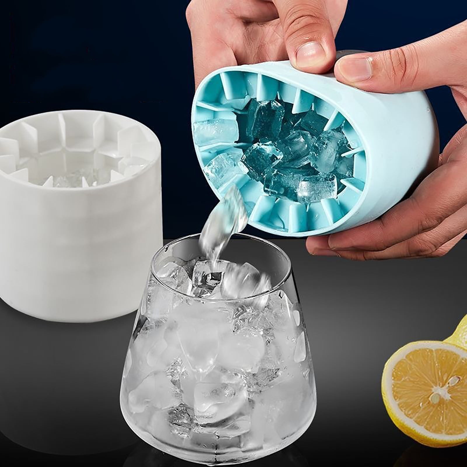 Yhmxh Cylinder Silicone Ice Cube Mold, New 3D Ice Cubes Maker ...
