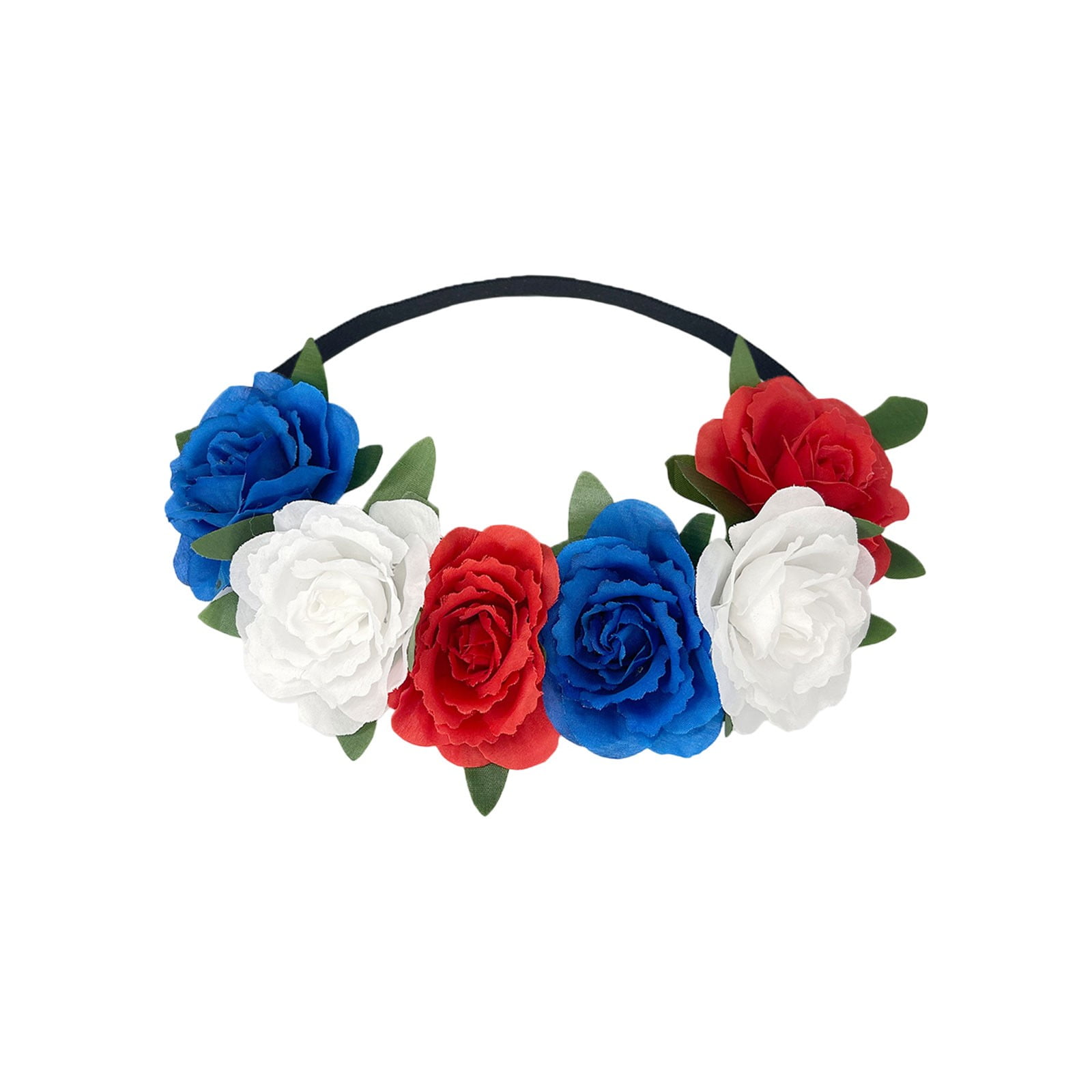 Yhmxh Floral Headband, 4th of July Headband, Red White Blue Flower ...