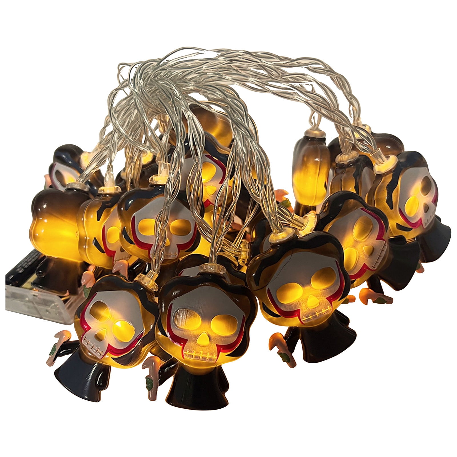Yhmxh Halloween Decorations Skull Lantern String Lights, 118in ...