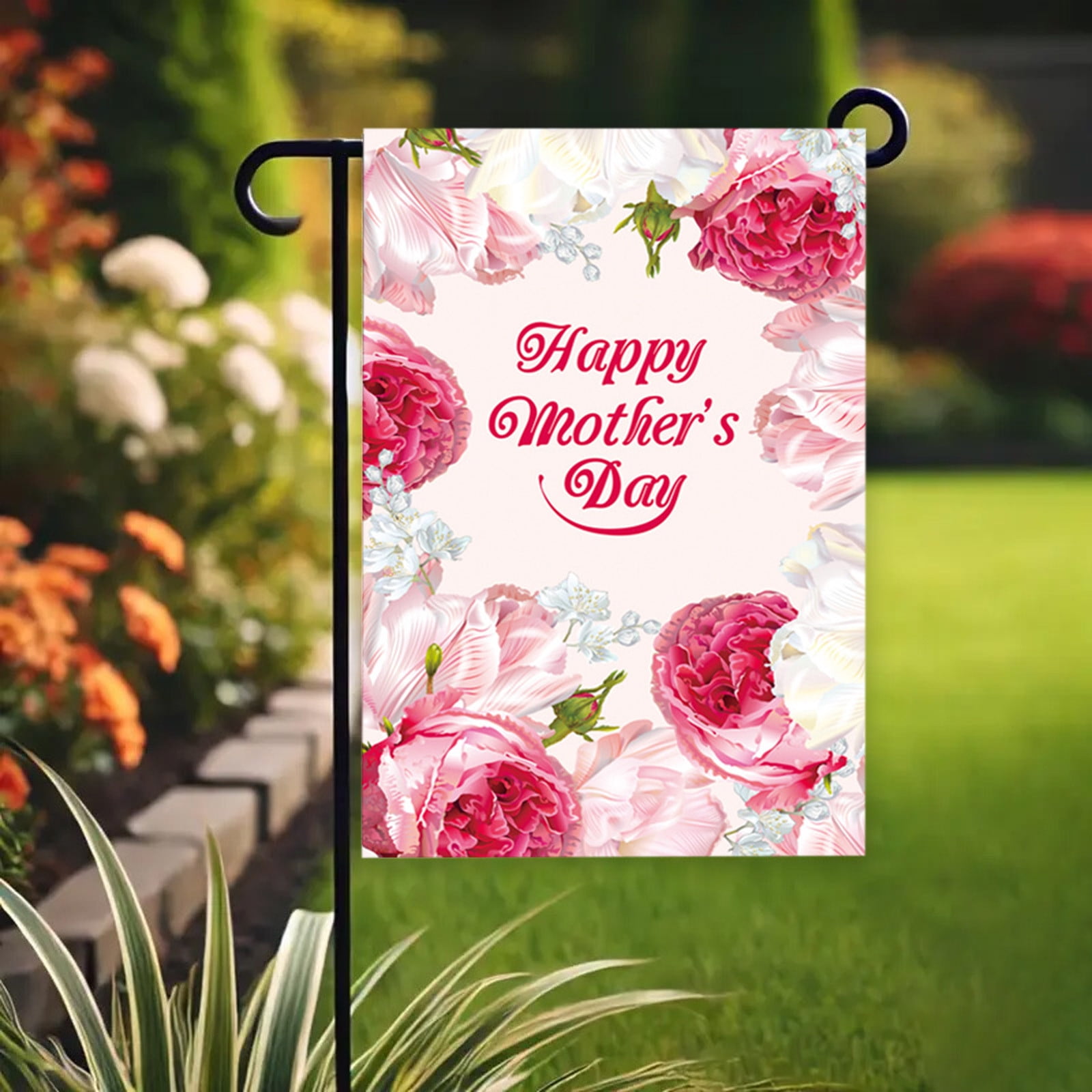 Yhmxh Happy Mother's Day Garden Flag, Carnation Flower Mothers Garden ...