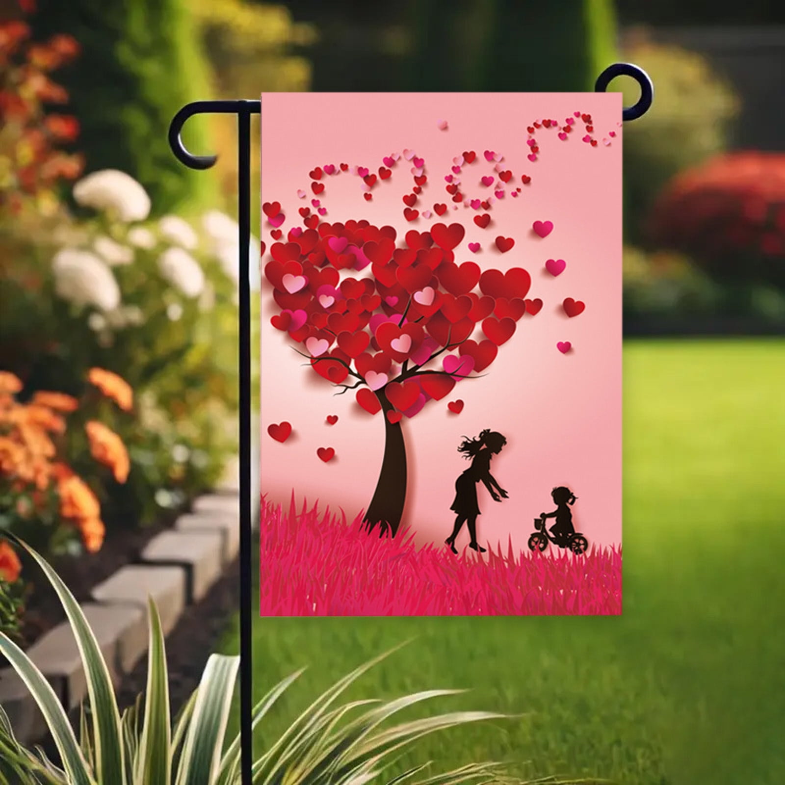 Yhmxh Happy Mother's Day Garden Flag, Heart Tree Mothers Garden Flag ...