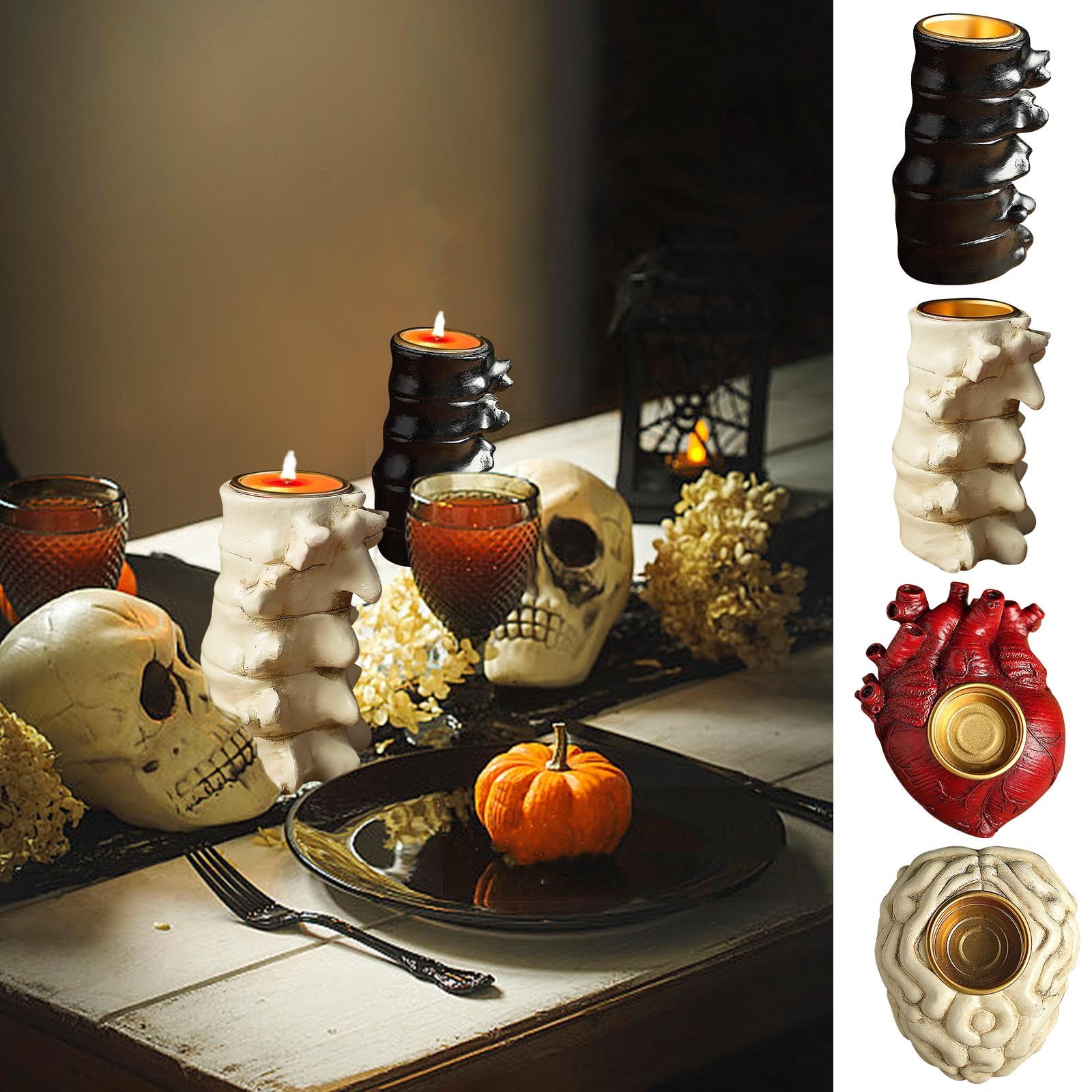 Yhmxh Human Organs Candlestick Holder, Halloween Home Party Decorative ...