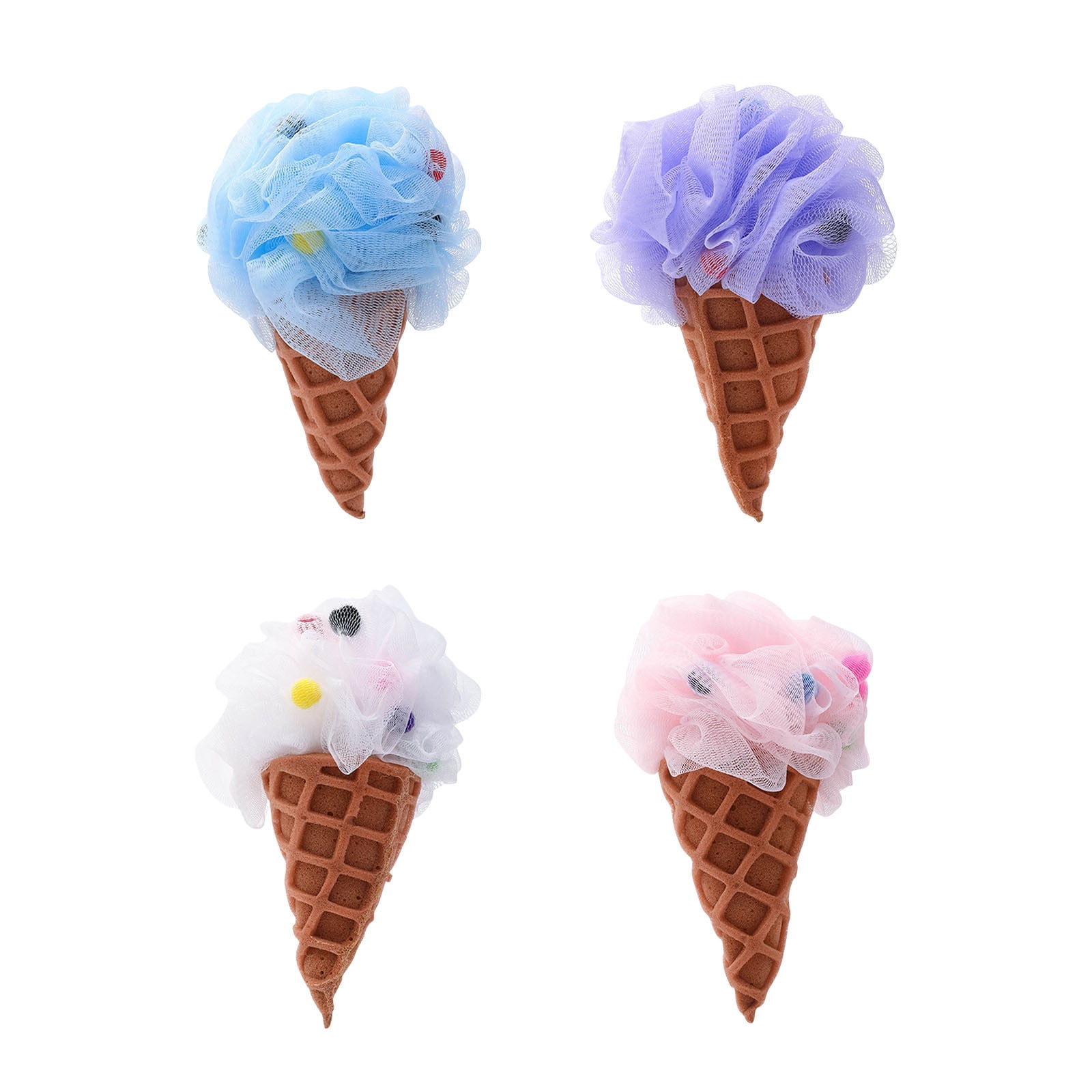 Yhmxh Kids Loofah Ice Cream Cone Bath Sponge Kids Bath Shower Sponge ...