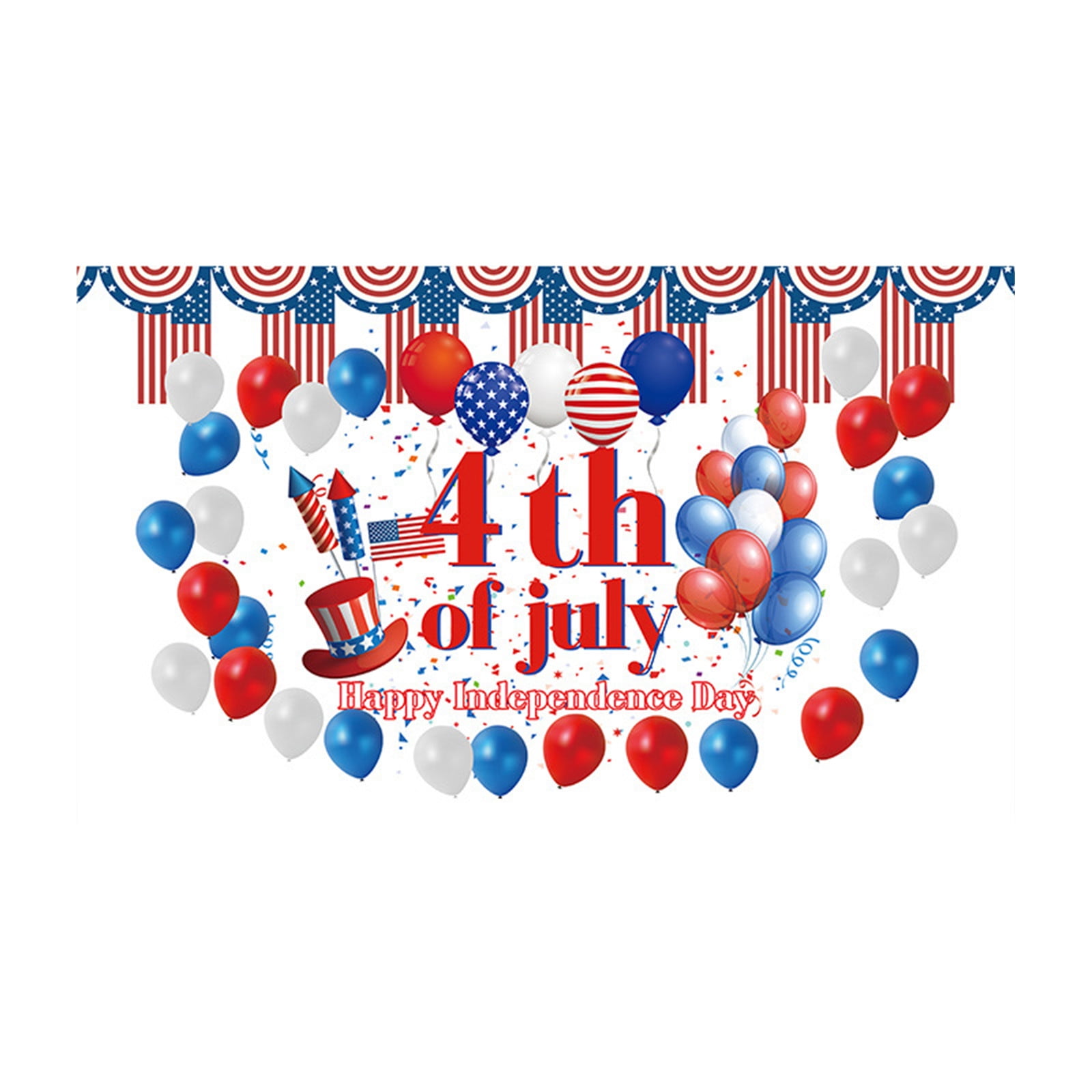 Yhmxh Large 4th of July Banner Decorations 70"x43" Memorial ...