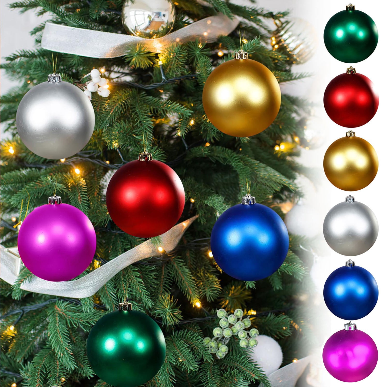 Yhmxh Large Christmas Balls Ornaments, 4.8" Shiny Oversized Christmas ...