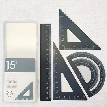 Mr. Pen Geometry Set, 4 Pack - Metal Protractor, Aluminum Ruler, Set ...
