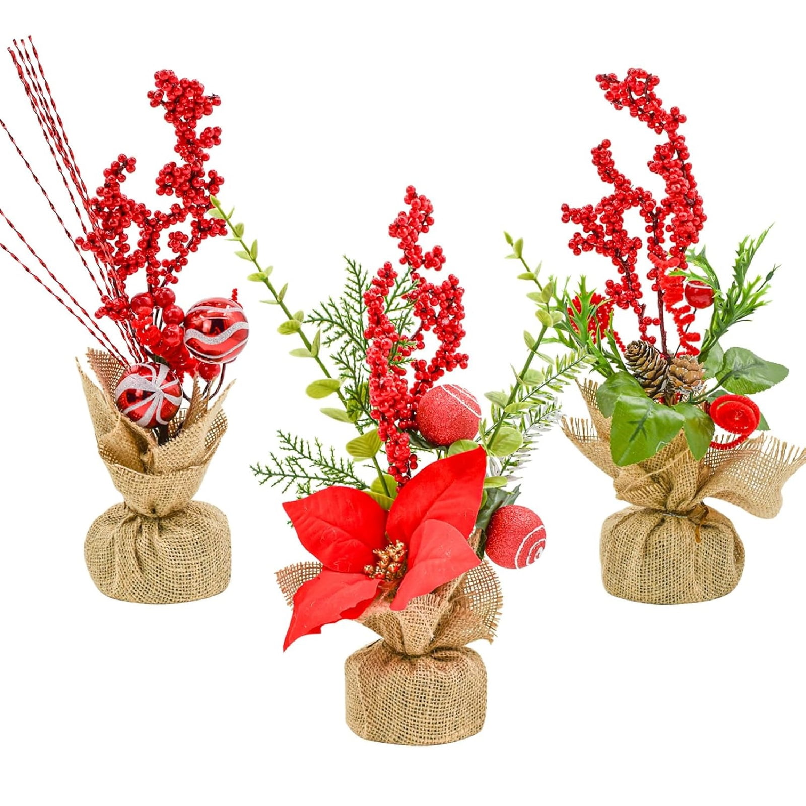 Yhmxh Mini Christmas Tree Table Decorations, 11.8" Small Artificial ...