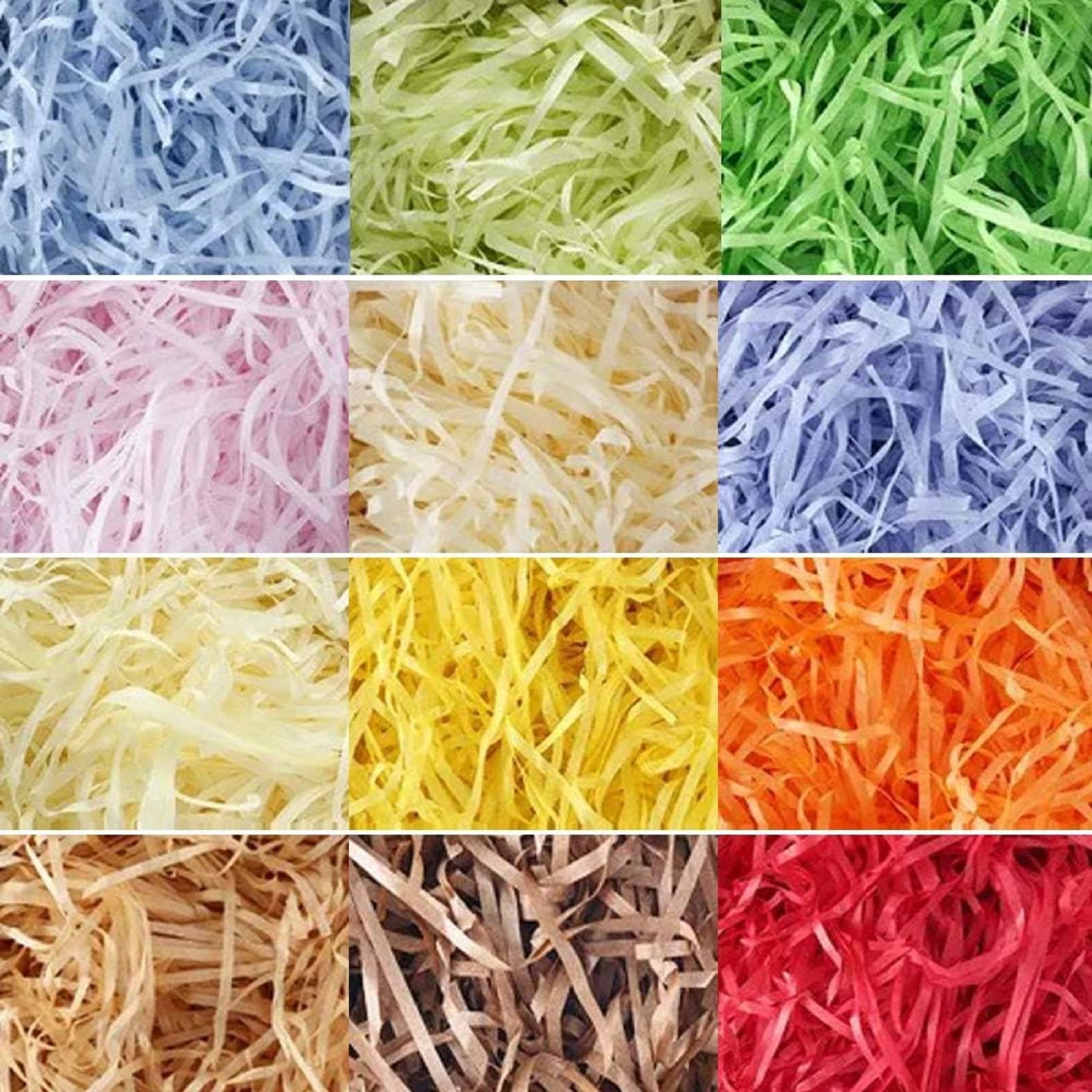 Yhmxh Multicolored Raffia Ribbon Paper Gift Basket Filler Crinkle Cut ...