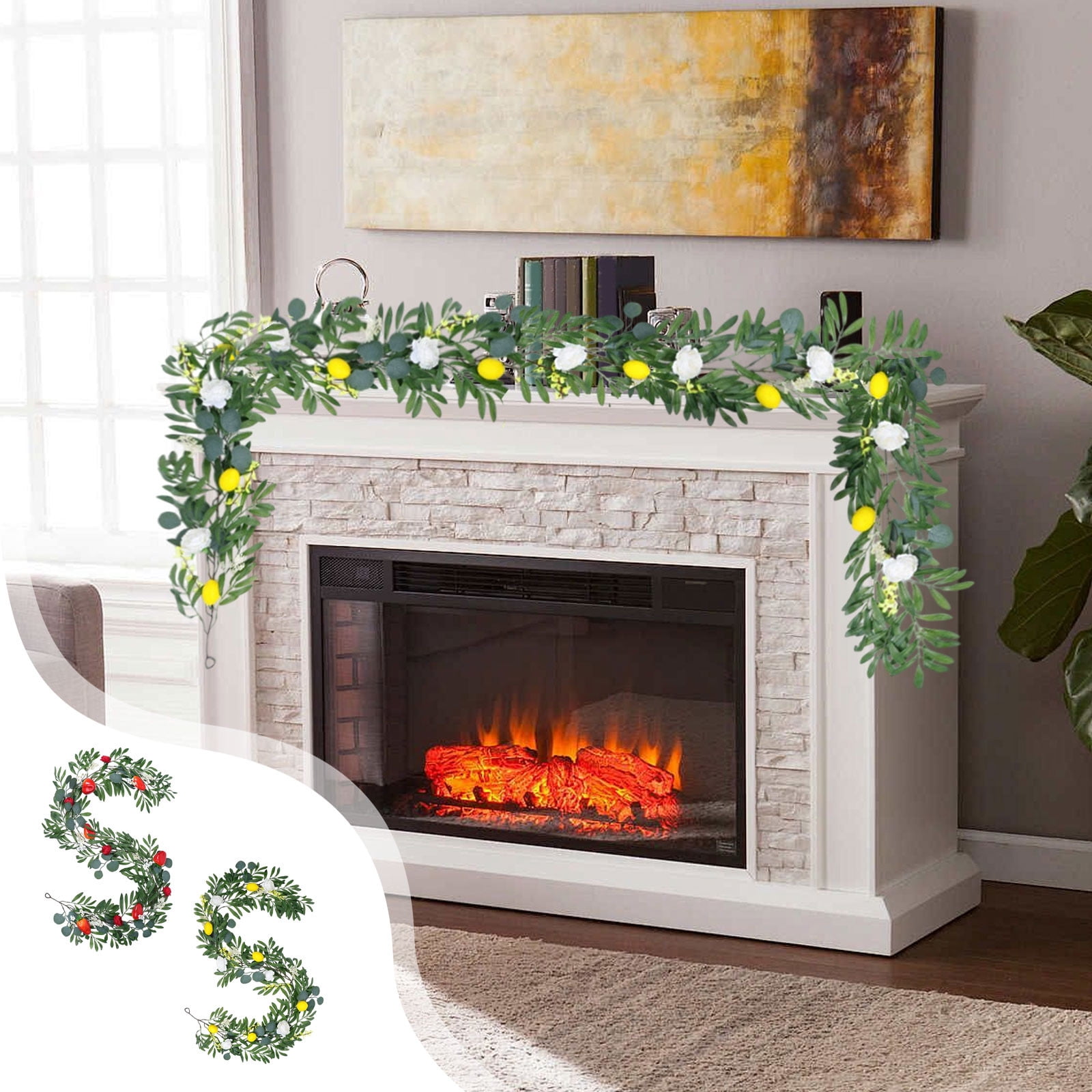 Yhmxh Rose Garland Wildflower Garland with Flowers, ArtificialFlower ...
